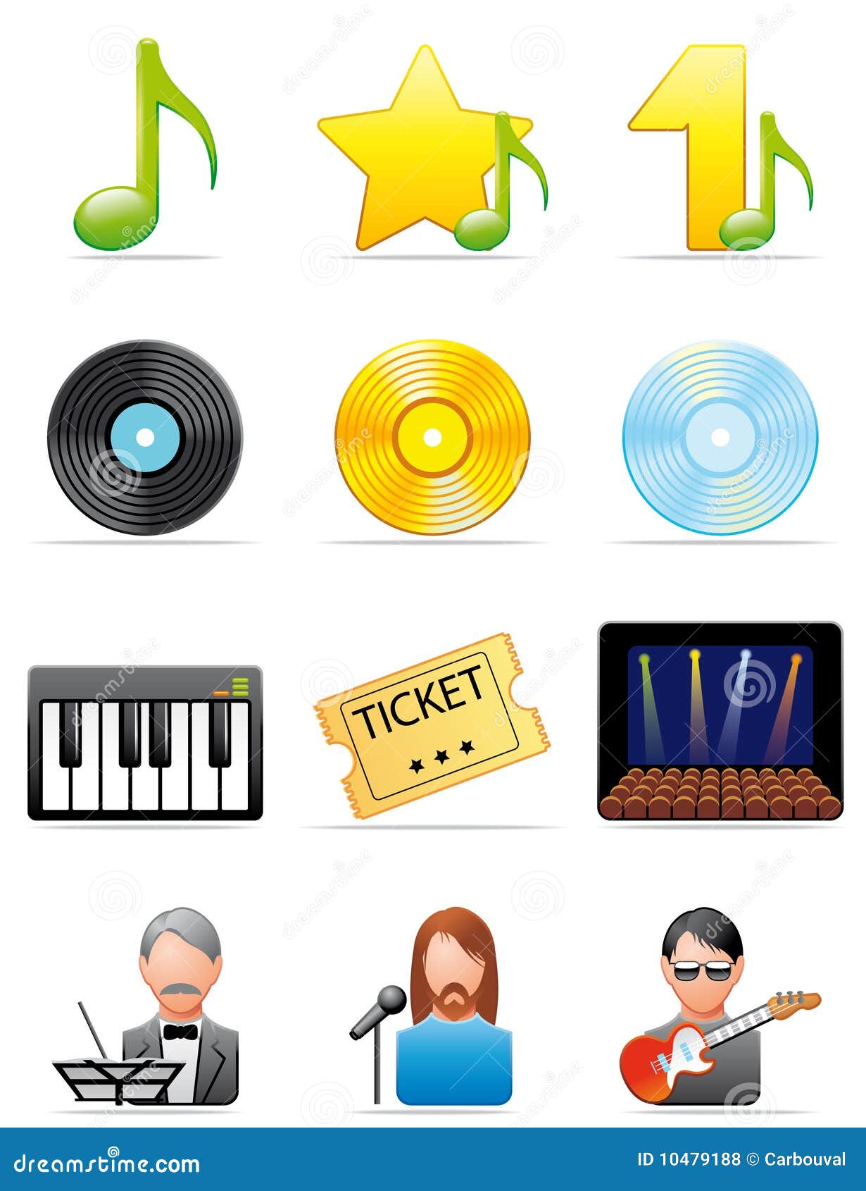 Music icons stock illustration. Illustration of music - 10479188