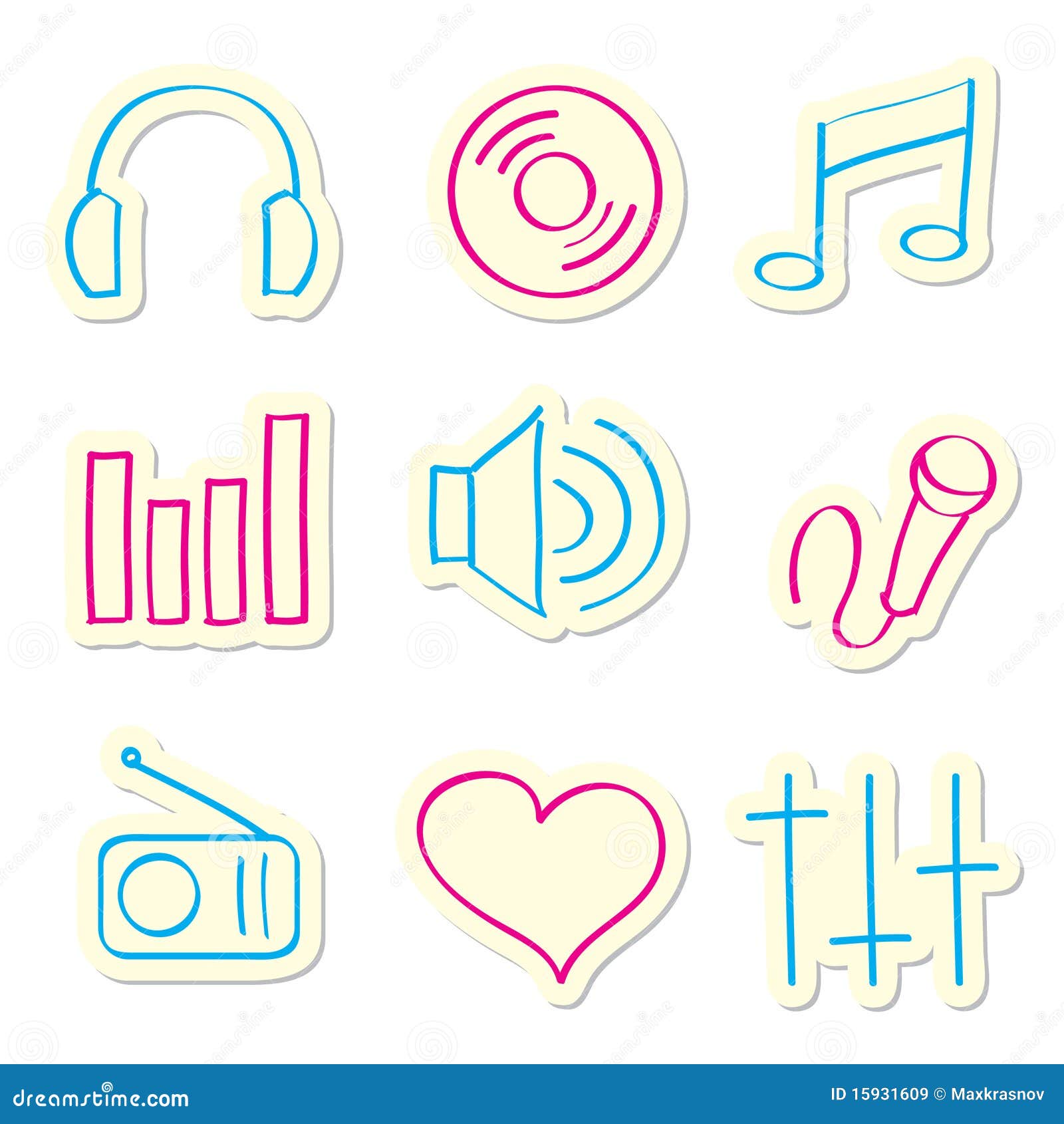 Music Icons stock vector. Illustration of gear, music - 15931609