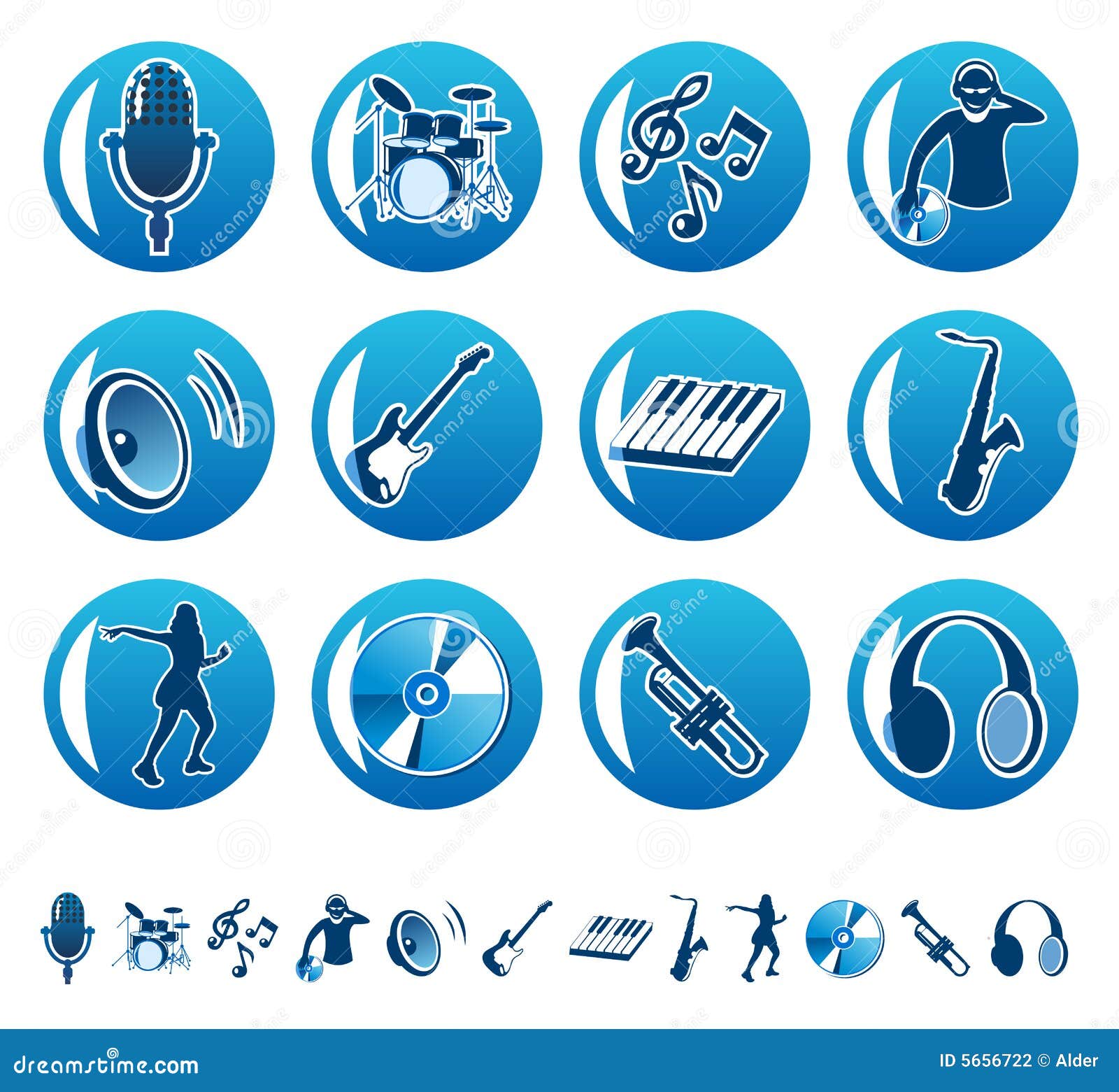 Rap Hip Hop Music Icons Set Vector Illustration | CartoonDealer.com ...