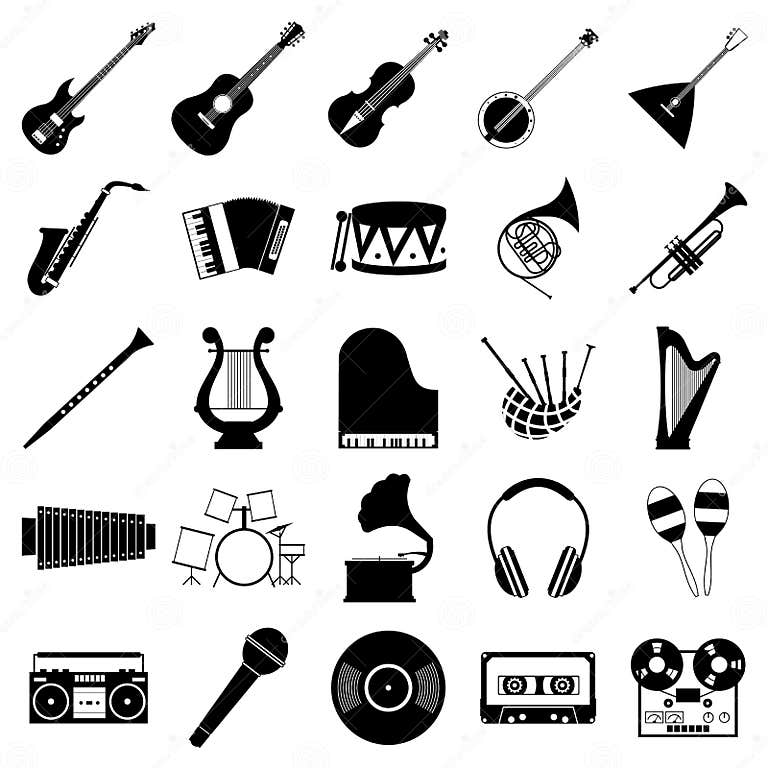 Music icons set stock vector. Illustration of symphonic - 62027975