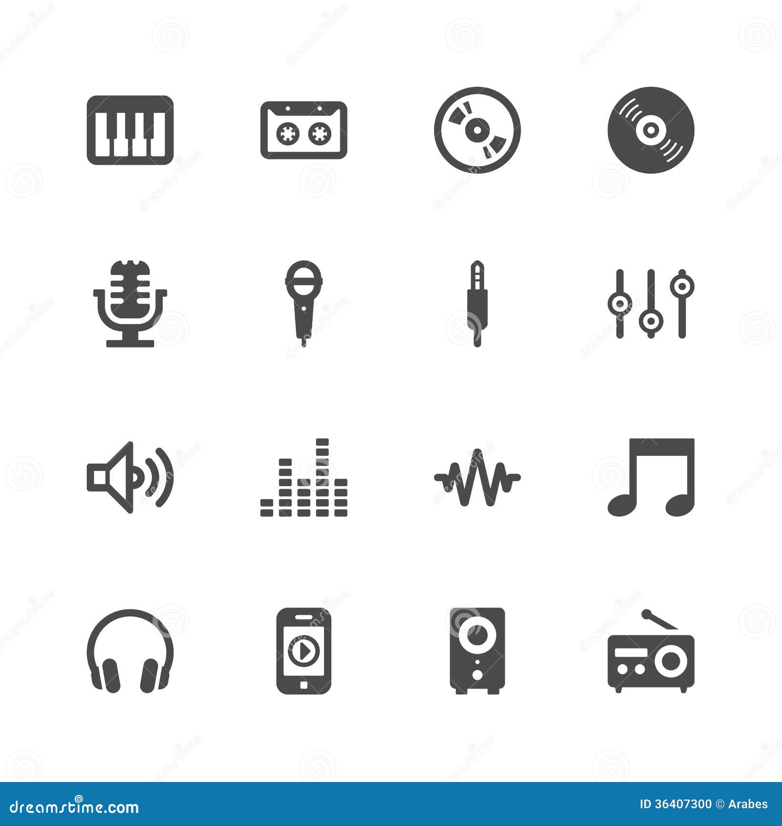 Music App Icons Splash Woman Hea Cartoon Vector | CartoonDealer.com ...