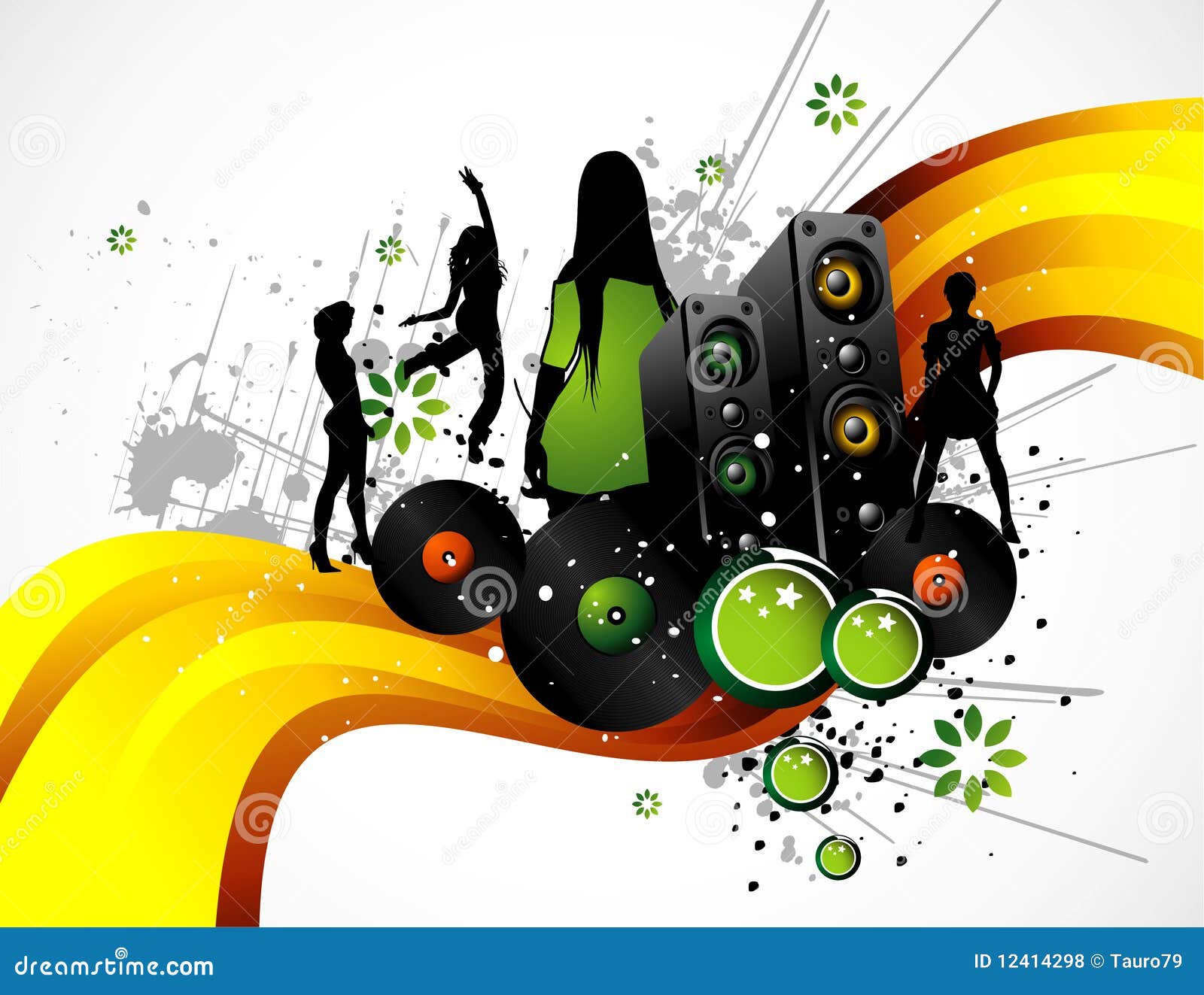 Music illustration stock vector. Illustration of retro - 12414298