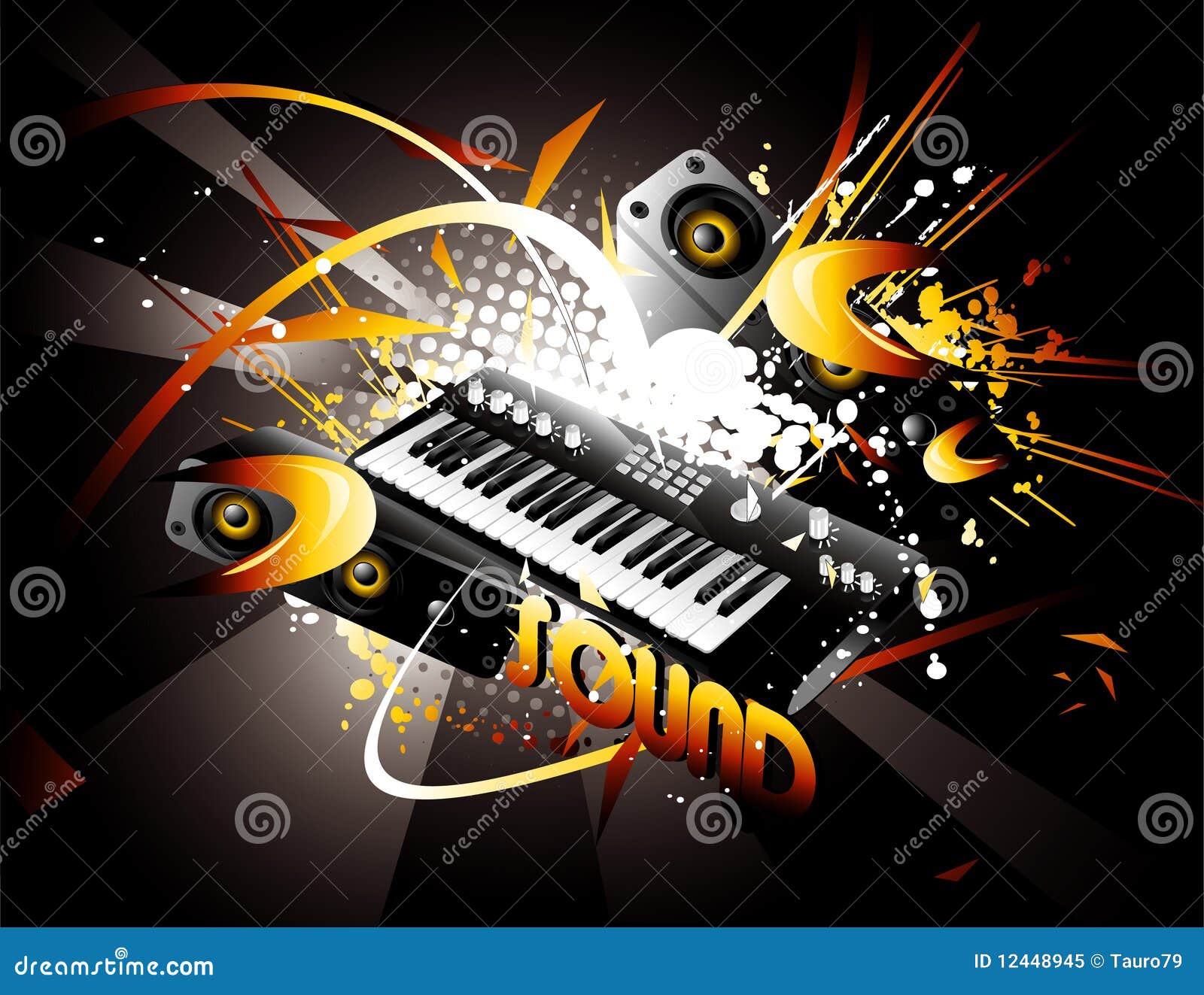 Music illustration stock vector. Illustration of night - 12448945