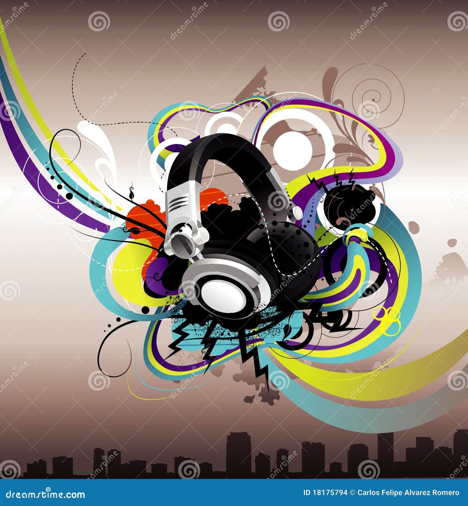 Music illustration stock vector. Illustration of gradient - 18175794