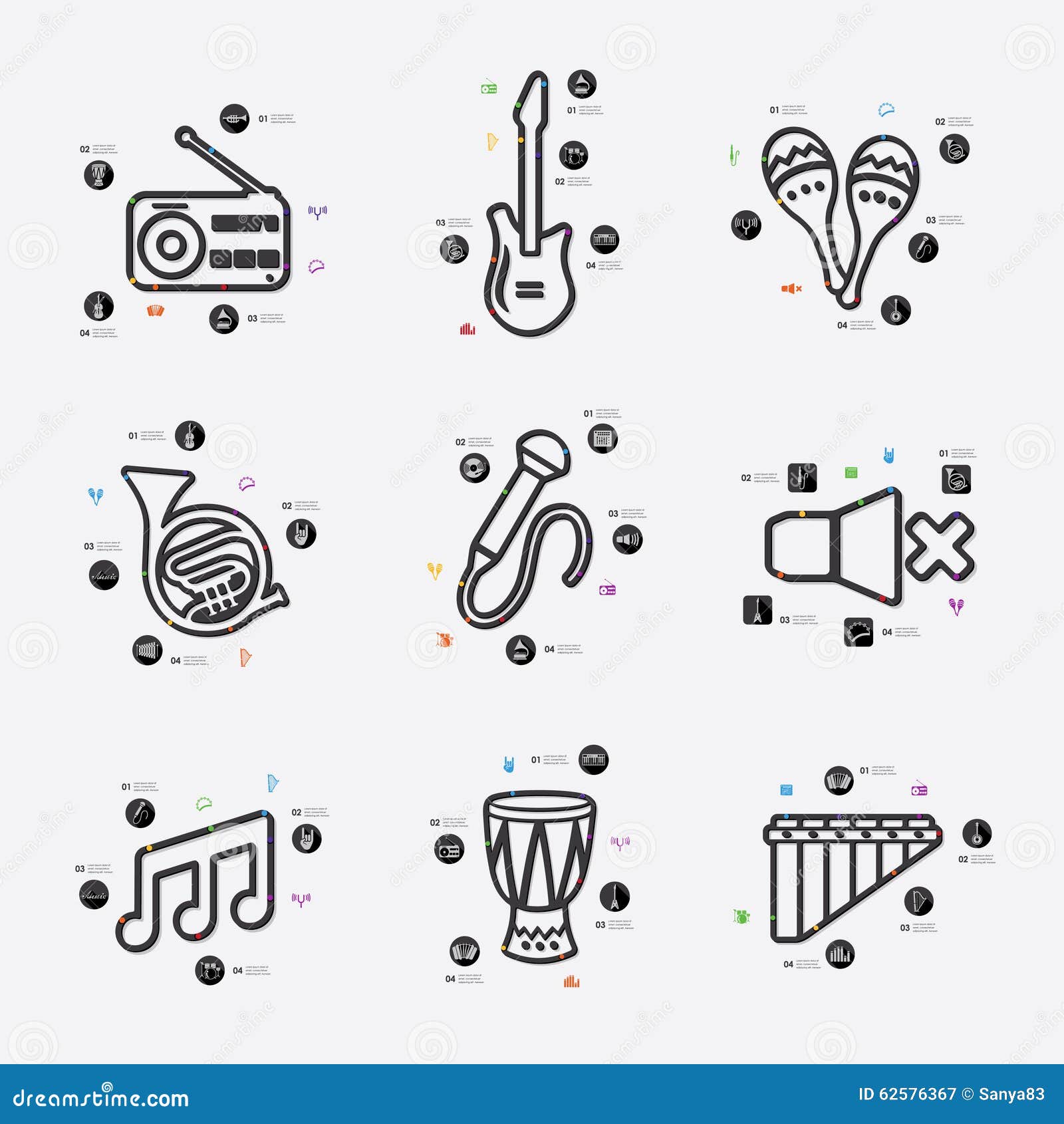 Music infographic stock vector. Illustration of group - 62576367