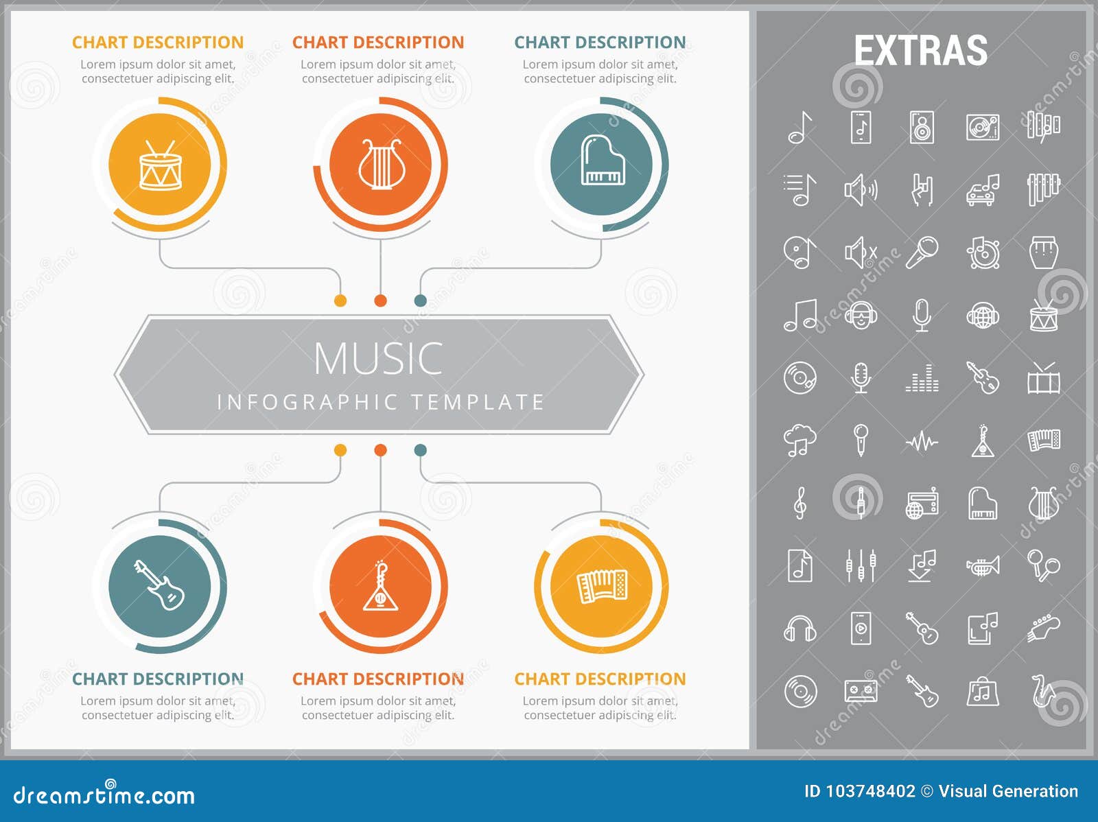 Music Infographic Template, Elements and Icons. Stock Vector ...