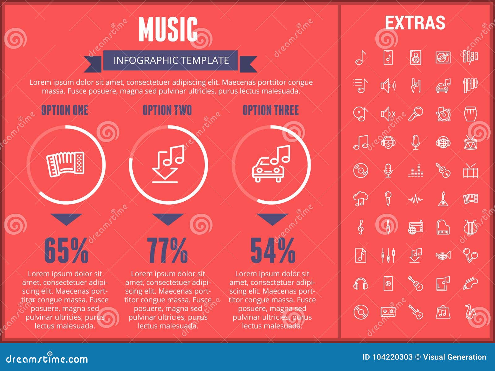 Music Infographic Template, Elements and Icons. Stock Vector ...