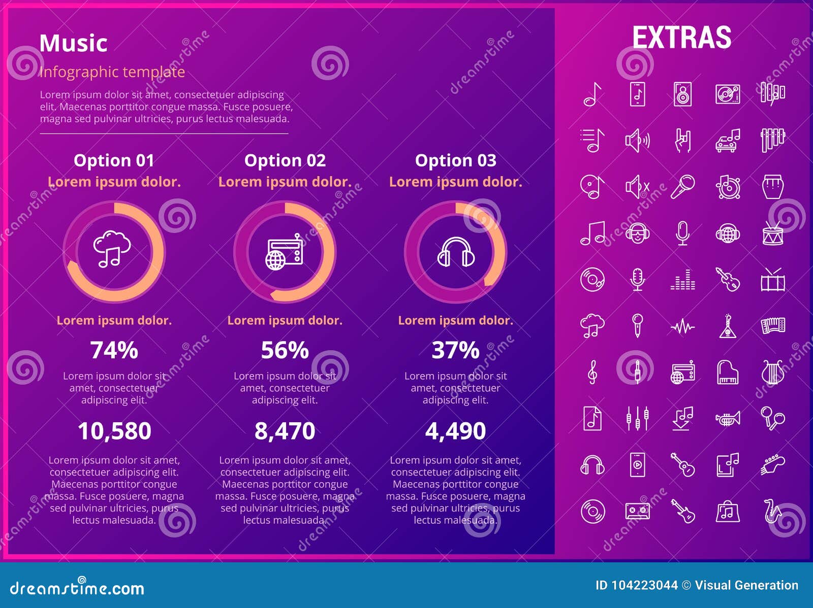 Music Infographic Template, Elements and Icons. Stock Vector ...