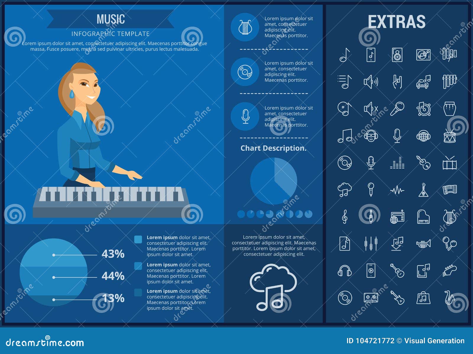 Music Infographic Template, Elements and Icons. Stock Vector ...