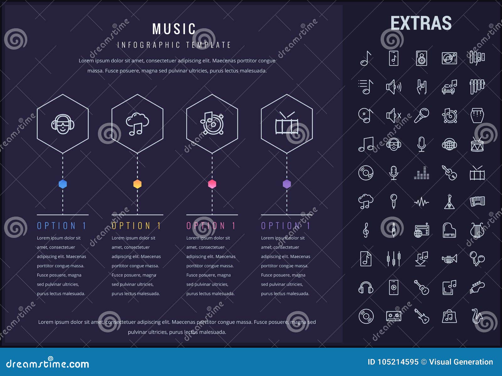 Music Infographic Template, Elements and Icons. Stock Vector ...