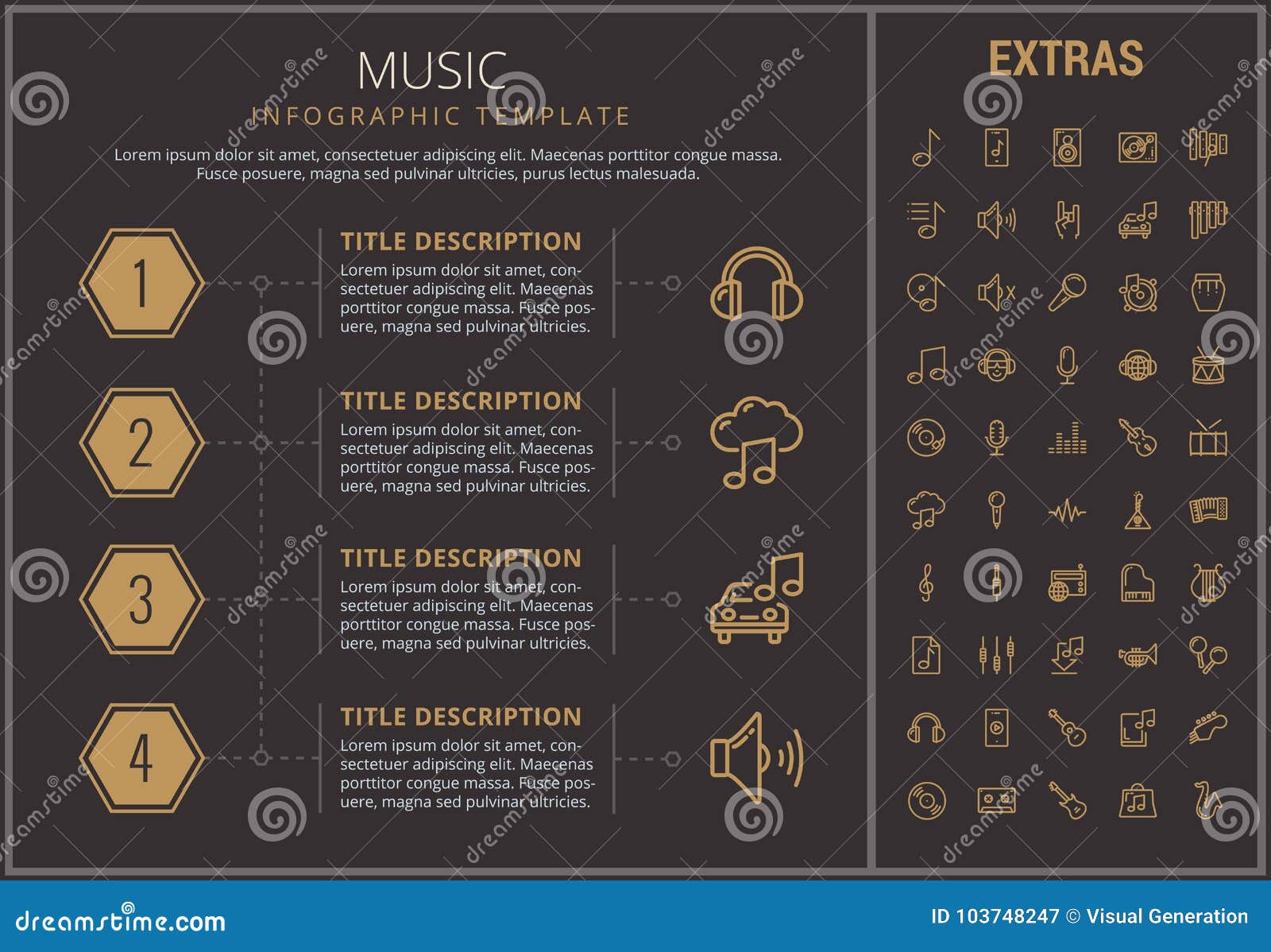 Music Infographic Template, Elements and Icons. Stock Vector ...