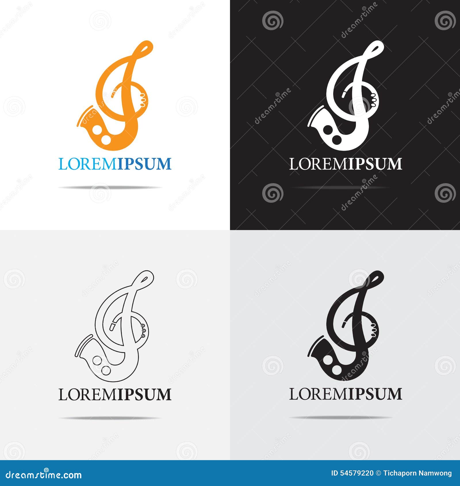 Music Instrument and Note Logo Design Stock Vector - Illustration of ...