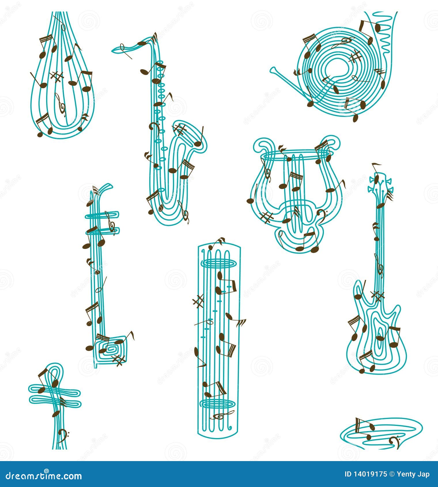 Music Instrument Pattern 2 Royalty Free Stock Photo - Image: 14019175