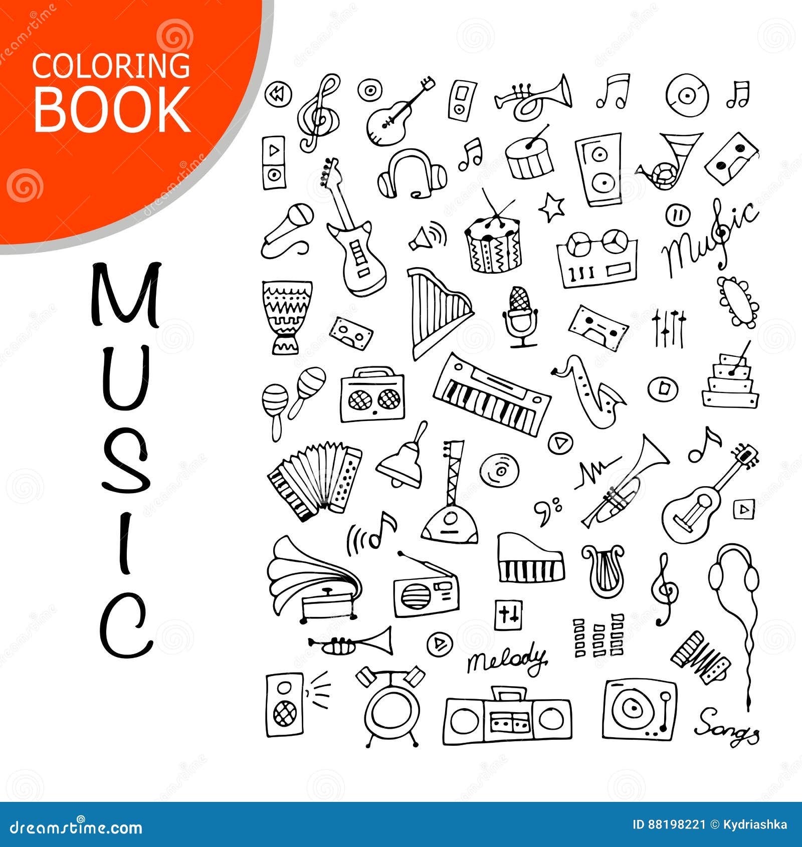 Music Instrument Set, Sketch for Your Design Stock Vector ...