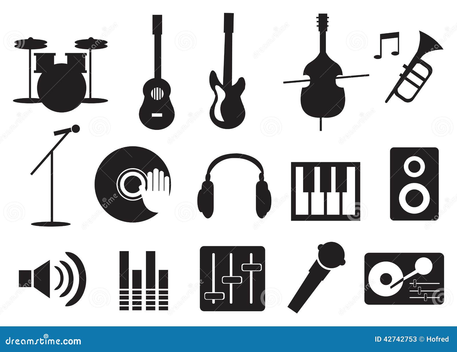 Music Instrument And Tools Icons Stock Vector - Image: 42742753