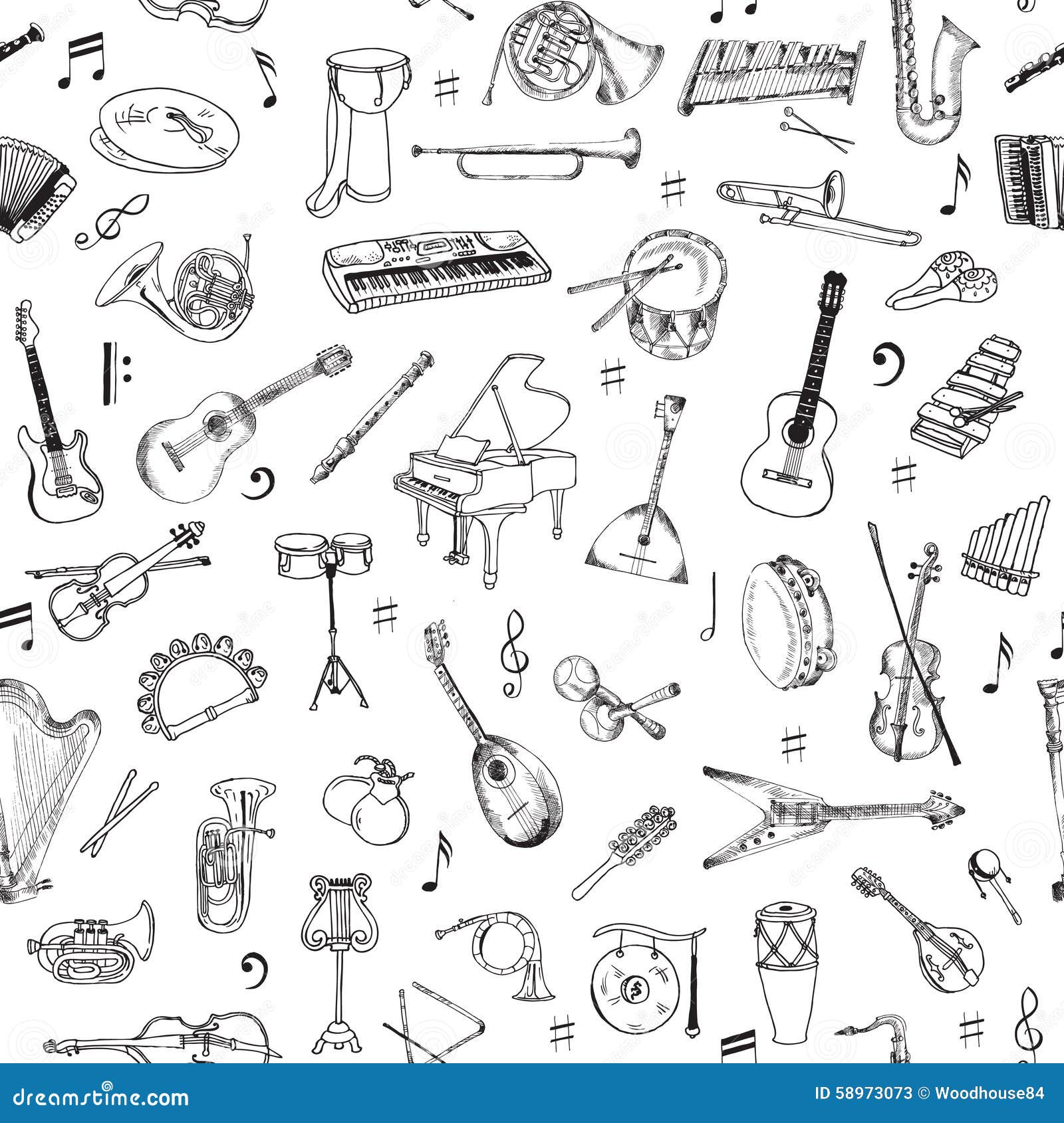 Music Instruments Background Stock Vector - Illustration of ...