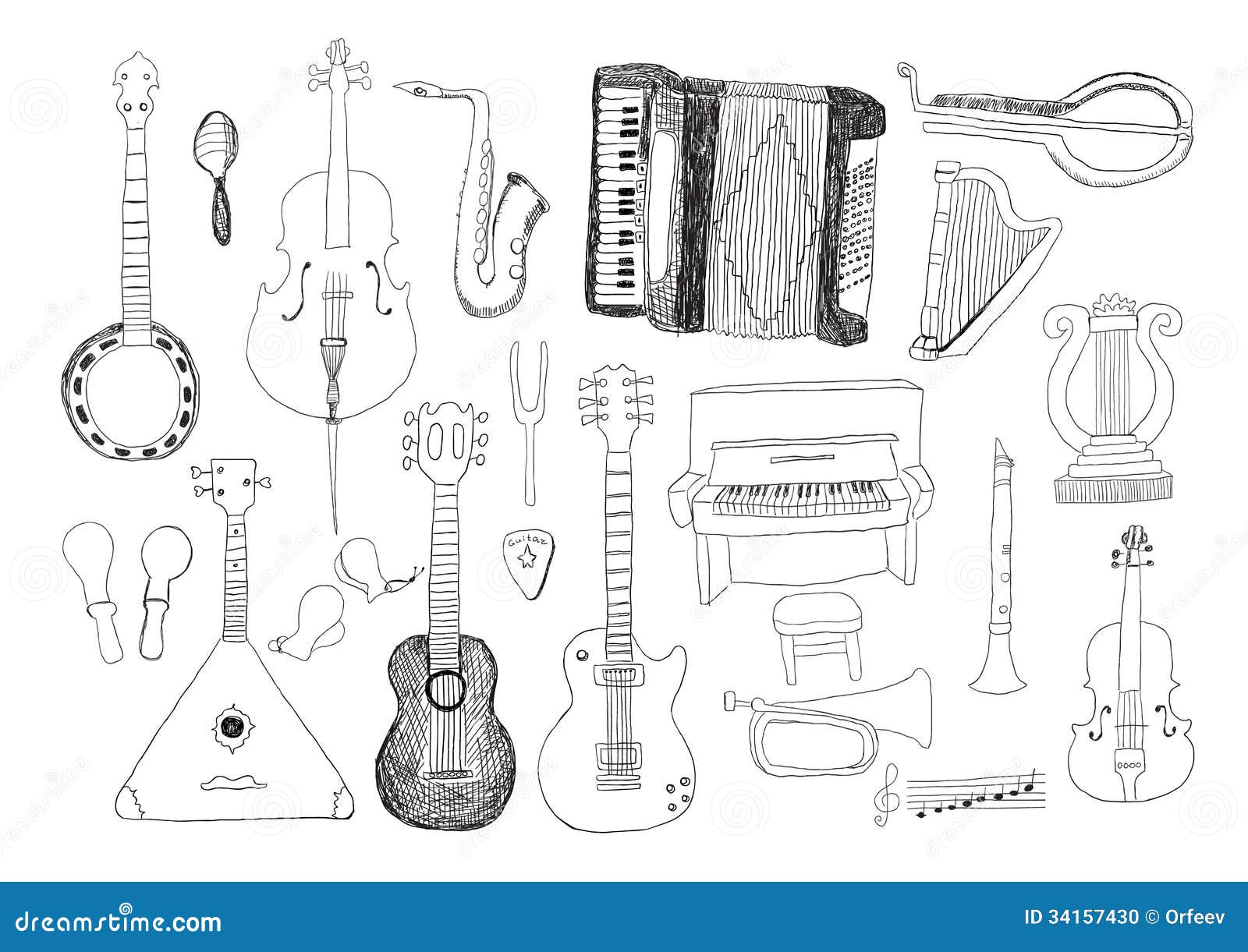 Music Instruments stock vector. Illustration of horn - 34157430