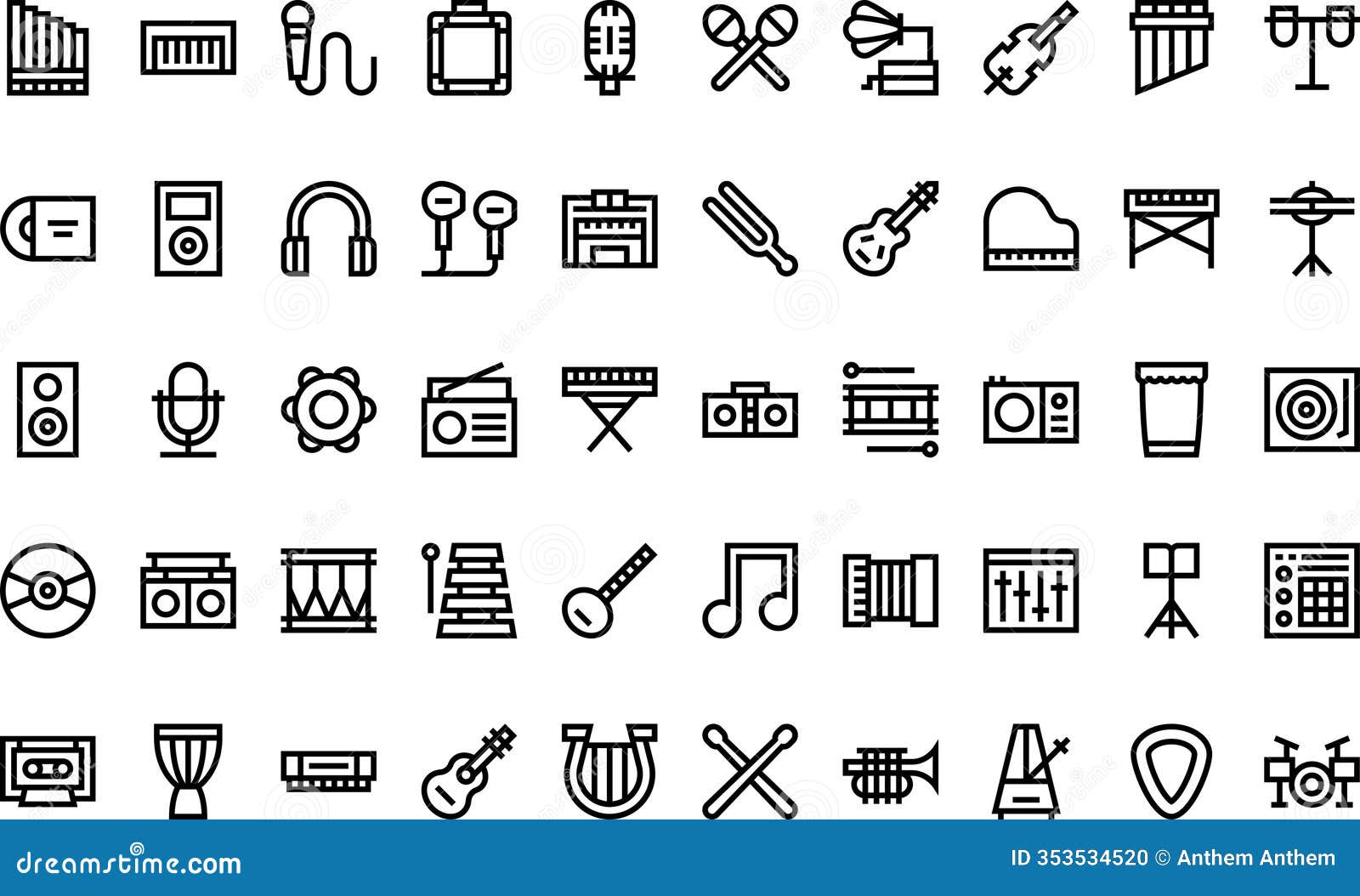 Music and Instruments Icons High-Quality Vector Icons Collection with ...