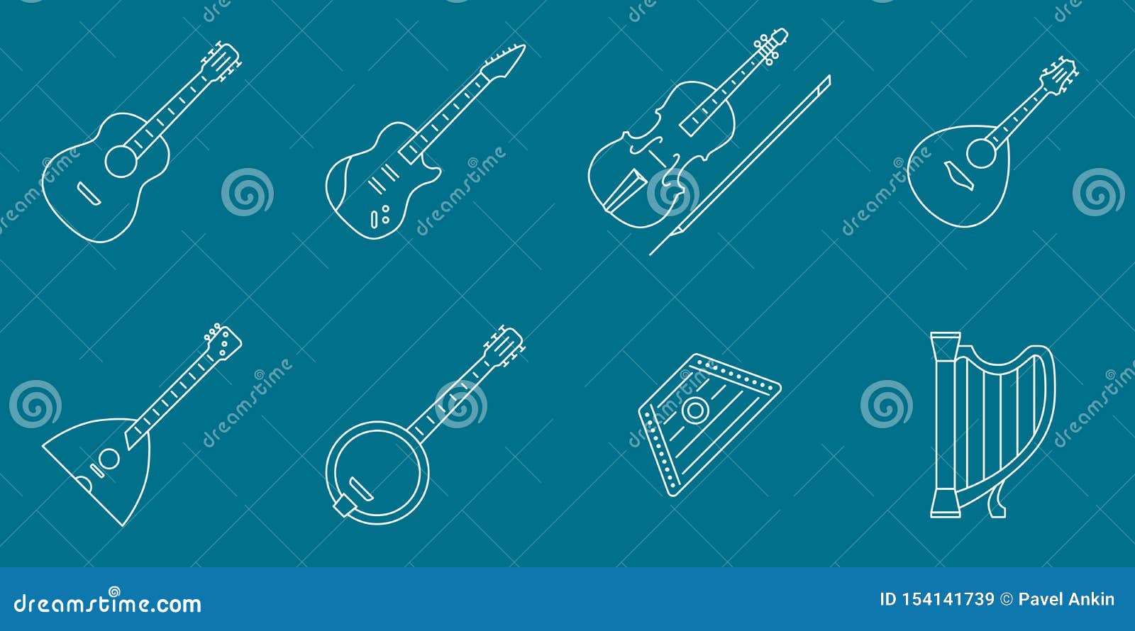 Music Instruments Icons Set 01 Stock Vector - Illustration of logo ...