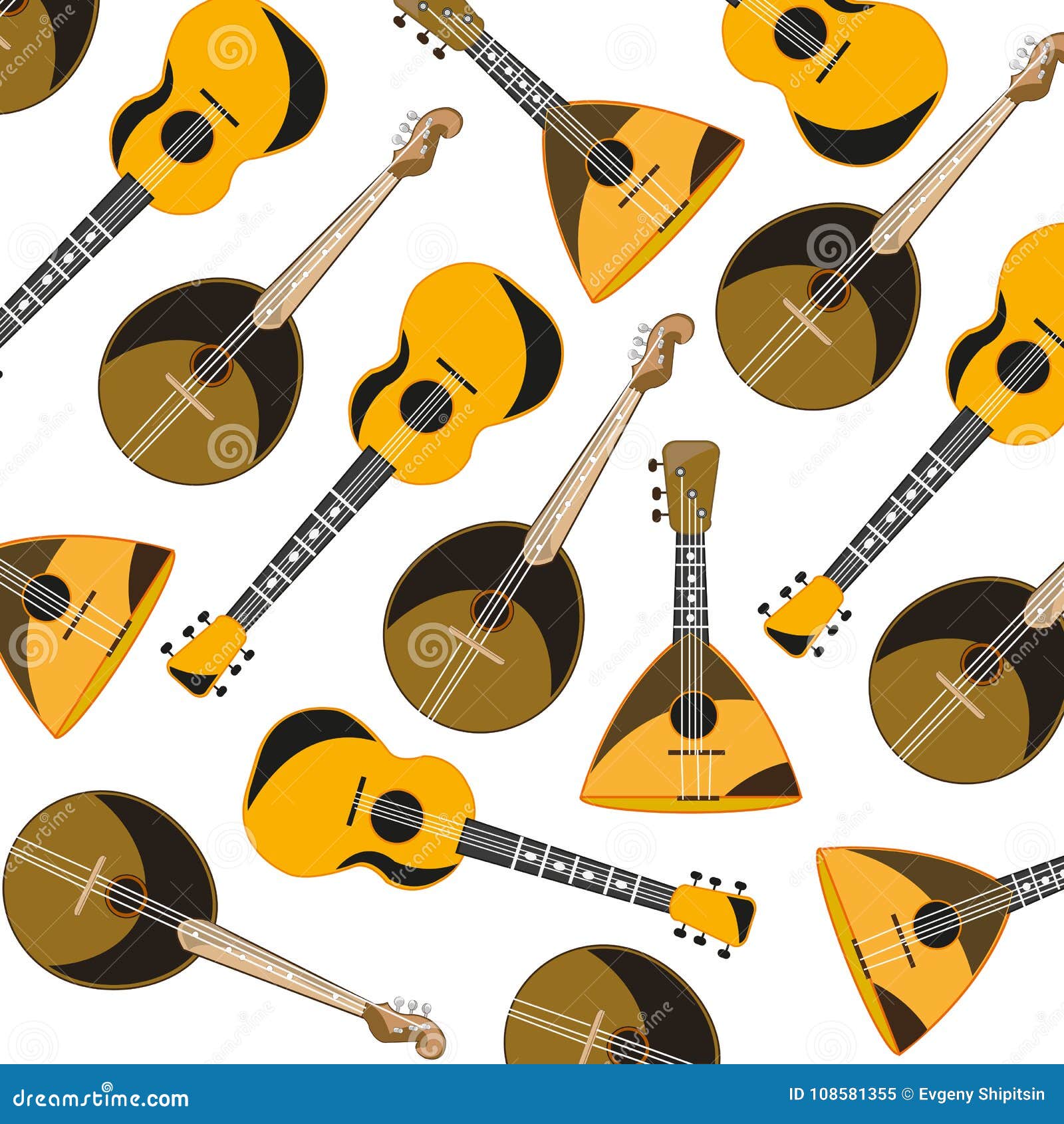 Music instruments pattern stock vector. Illustration of vector - 108581355