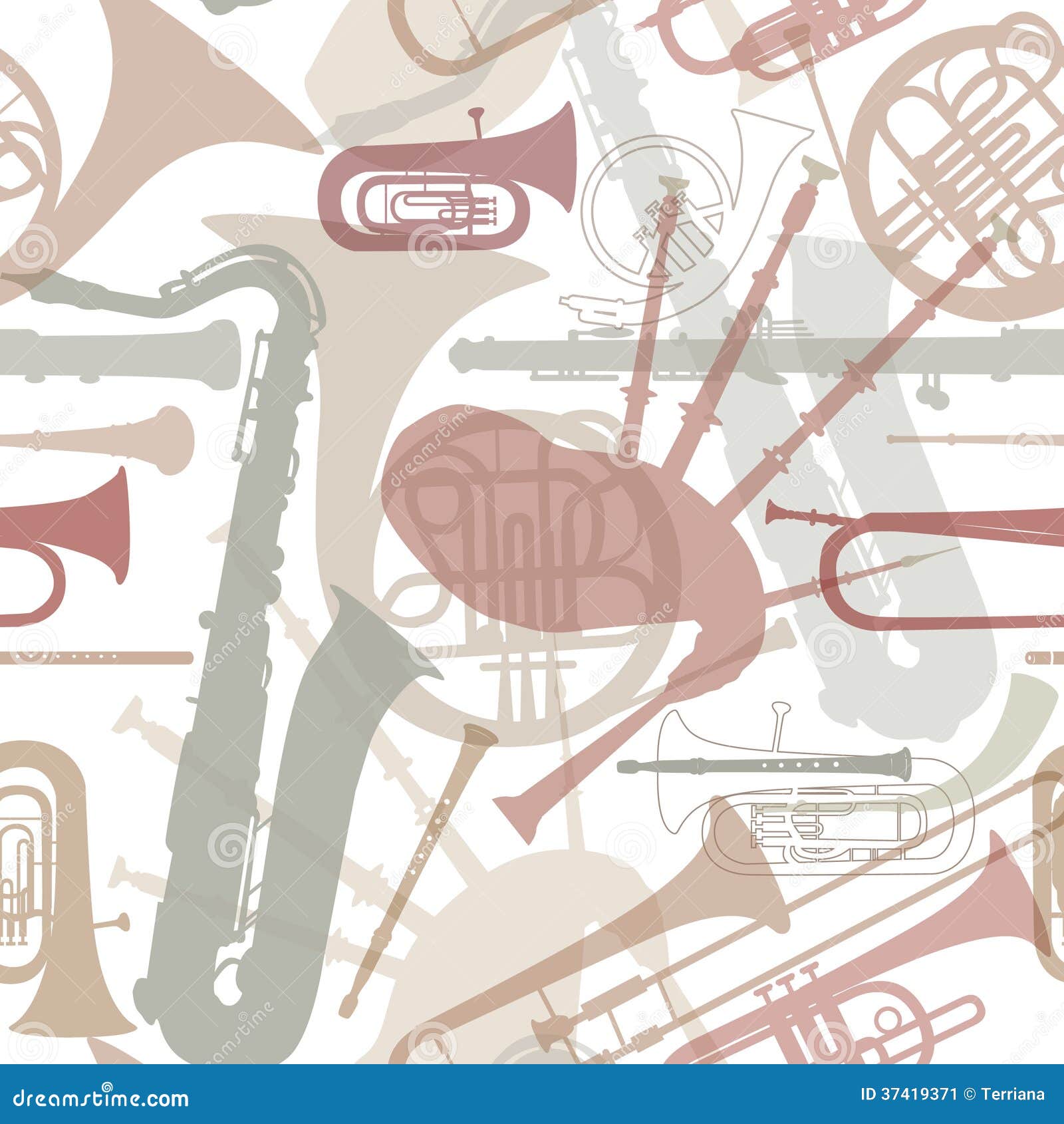Music Instruments Seamless Texture. Stock Illustration - Illustration ...
