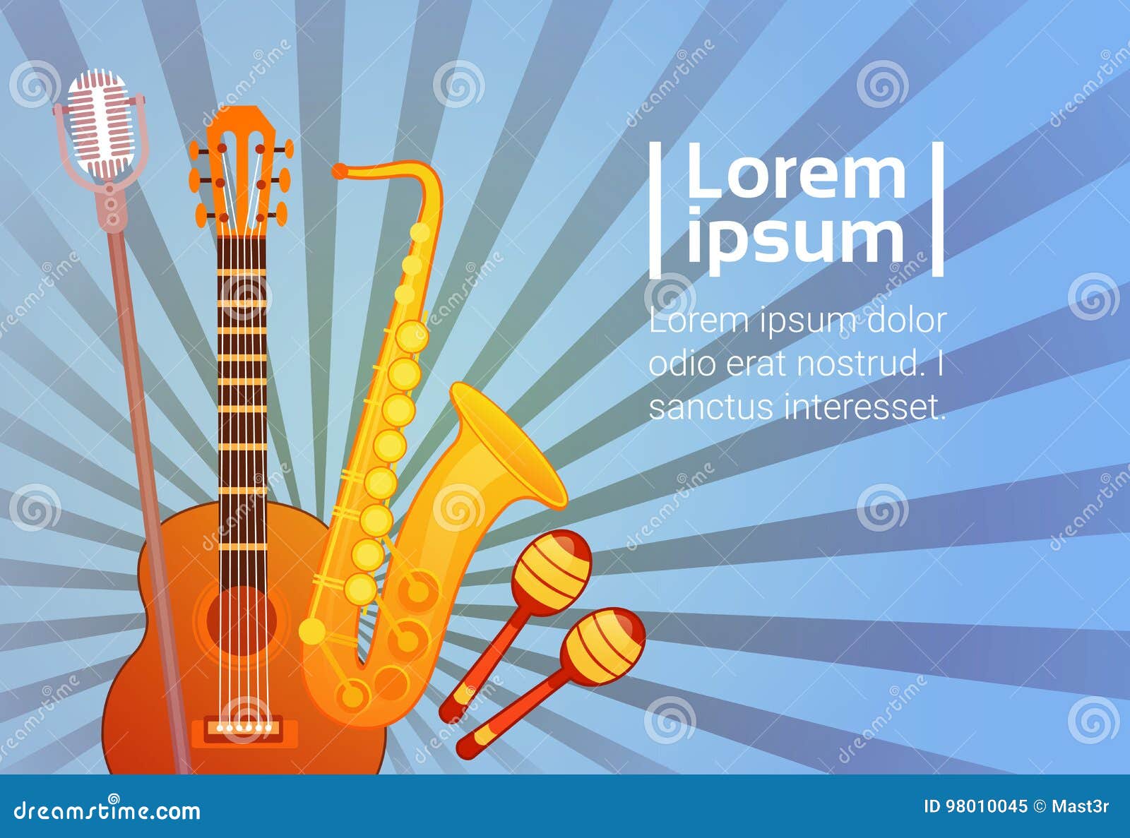 Music Instruments Set Banner with Copy Space Musical Concept Stock ...