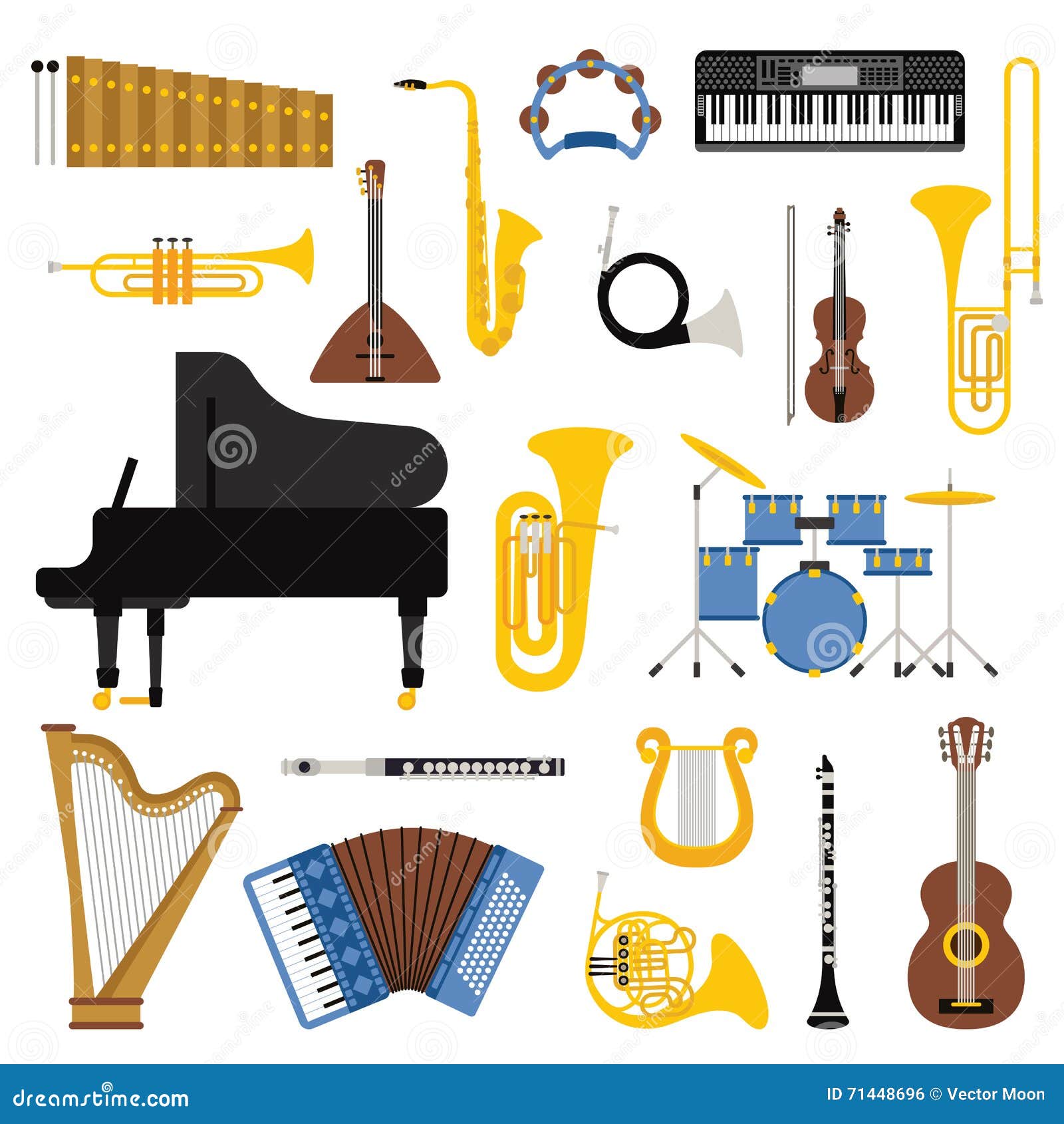 Music Instruments Vector Illustration. Stock Vector - Illustration of ...