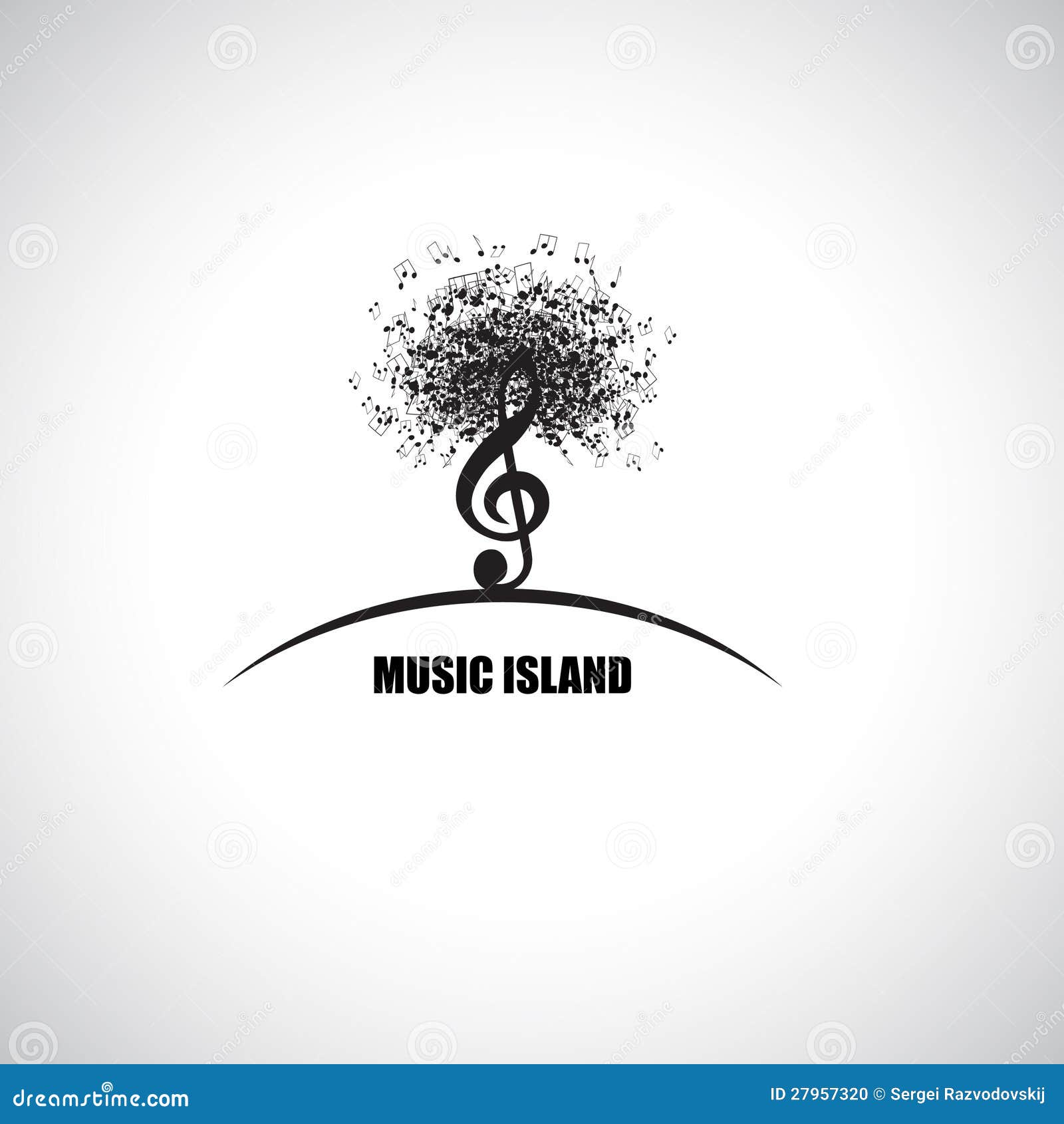 Music Island stock vector. Illustration of note, crotchet - 27957320