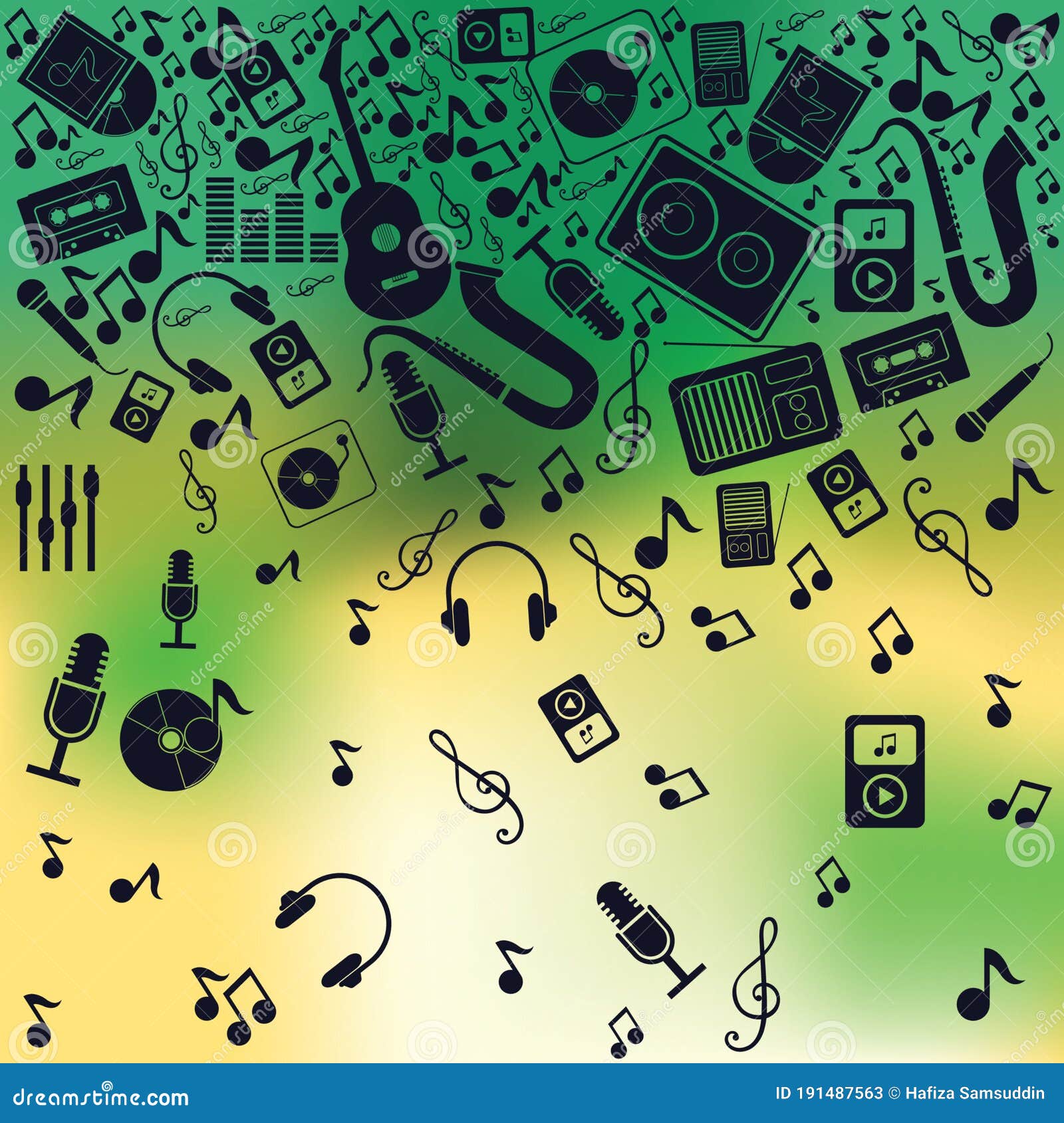 Music Items Concept. Vector Illustration Decorative Design Stock Vector ...