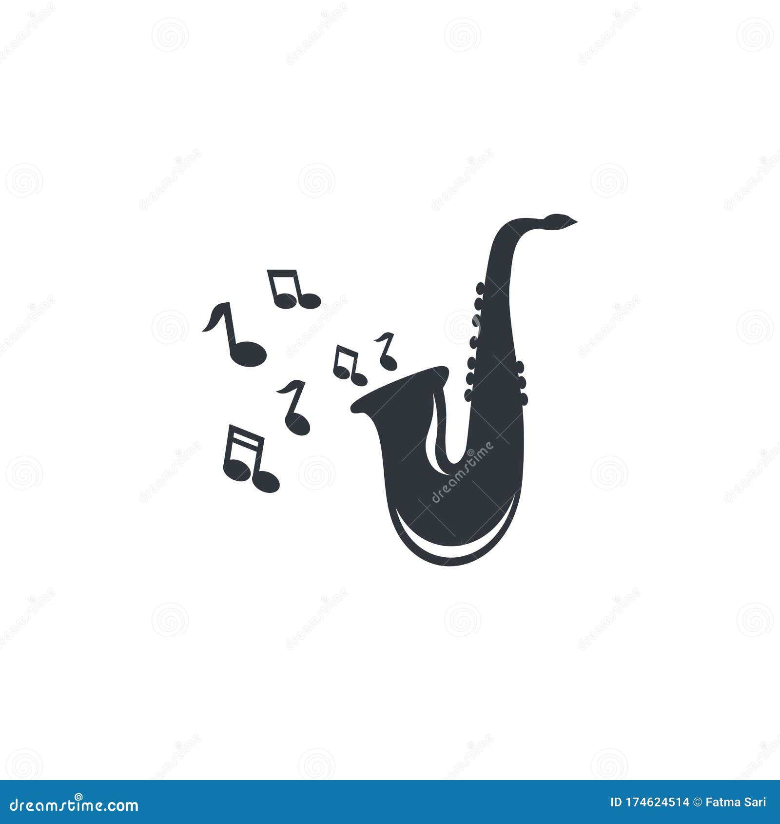 Music jazz logo icon stock vector. Illustration of concept - 174624514