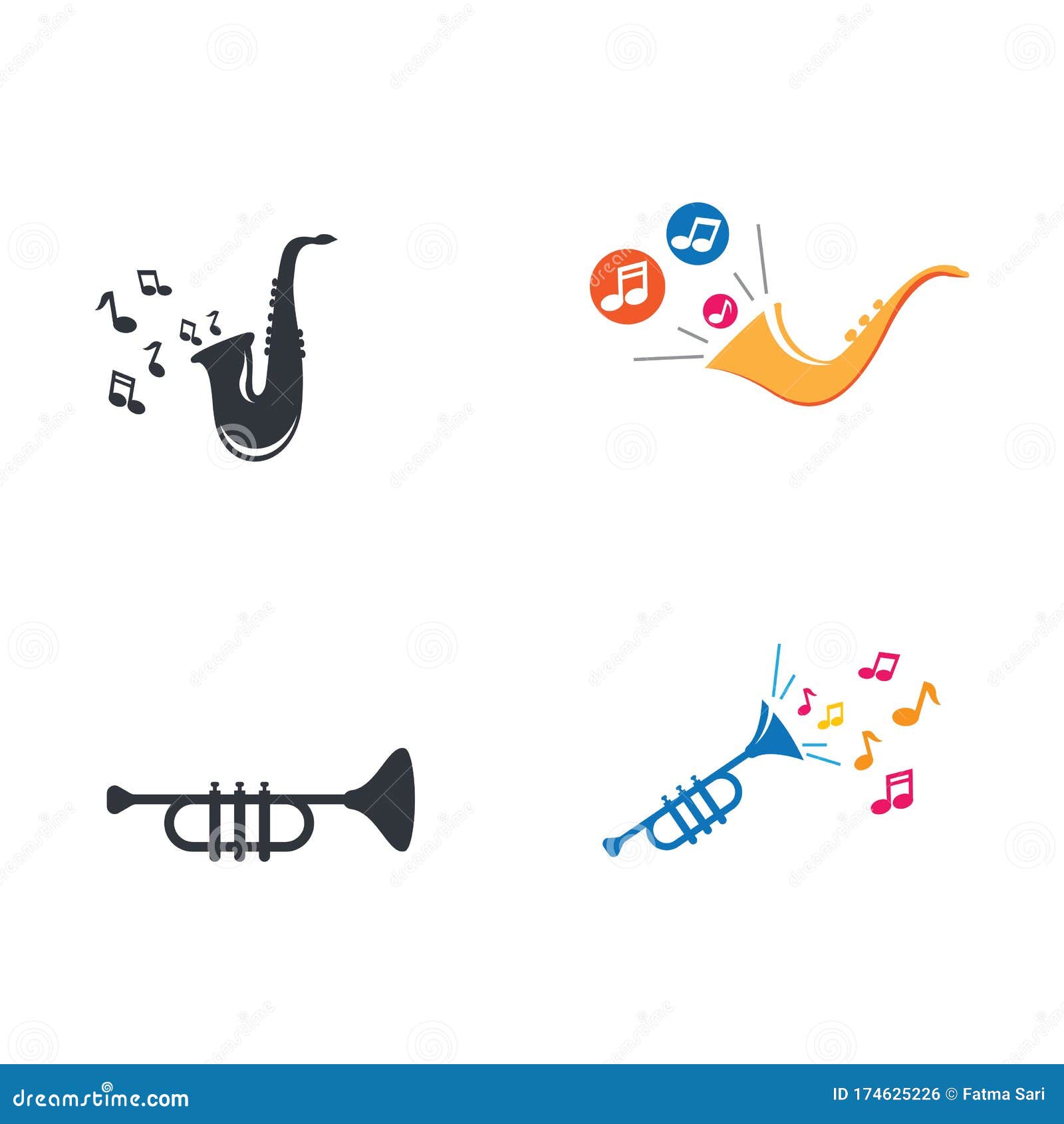 Music jazz logo icon stock vector. Illustration of icon - 174625226
