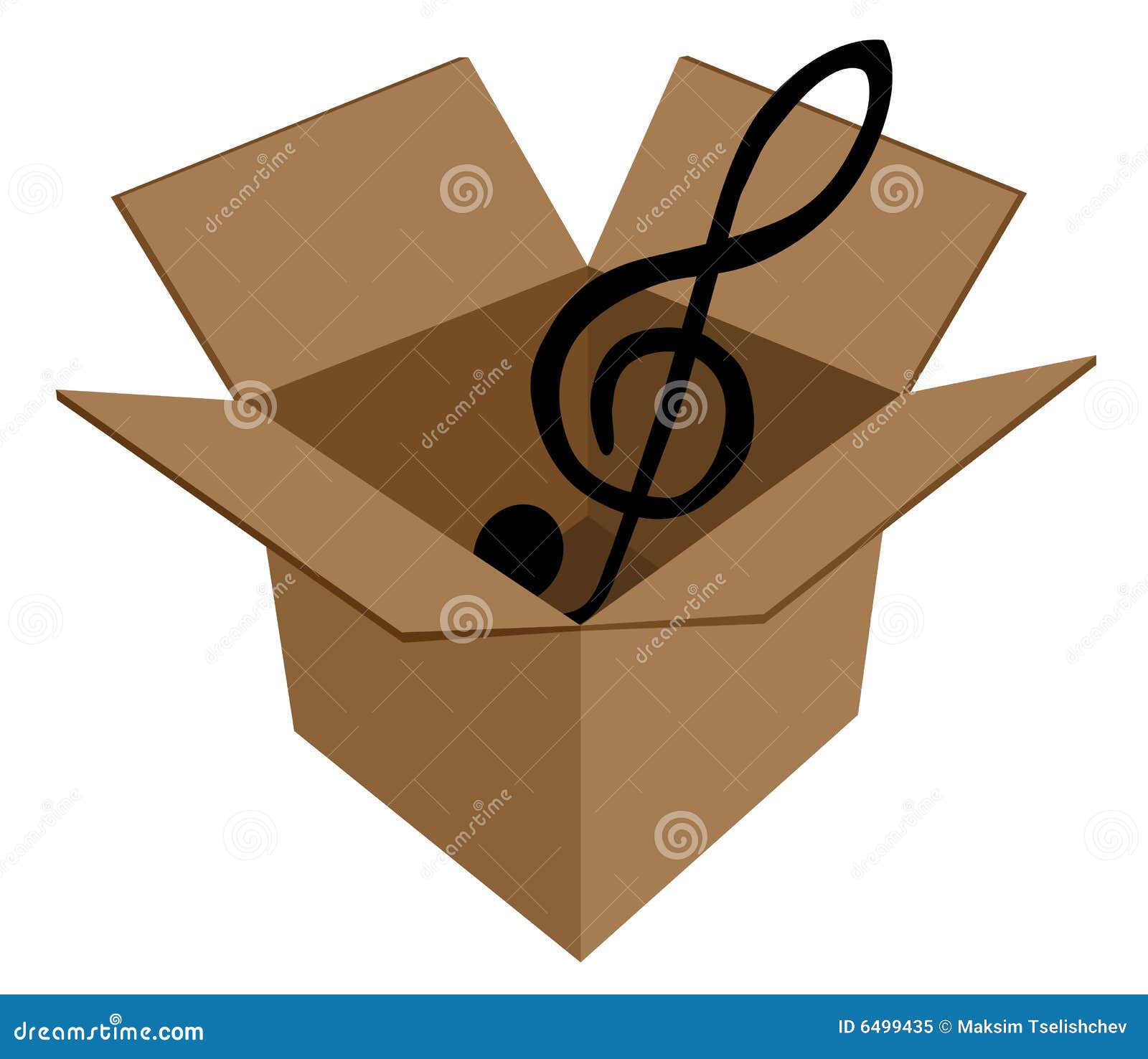 Music key in cardboard box stock vector. Illustration of commerce - 6499435