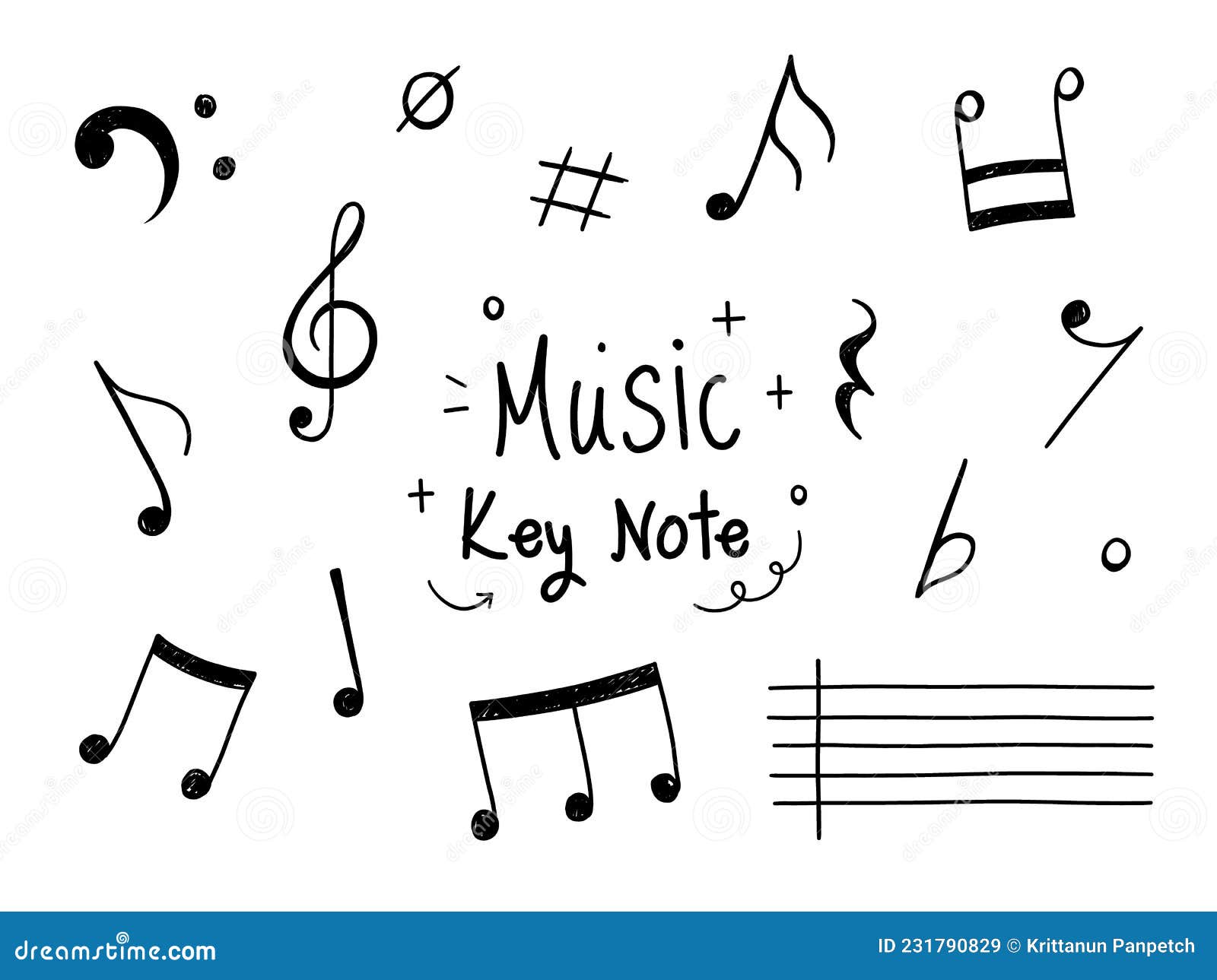 Music Key Notes. Vector Illustration Stock Vector - Illustration of ...