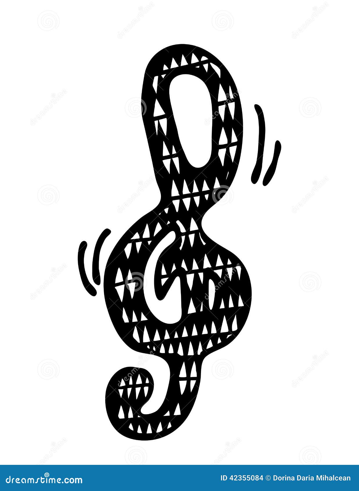 Music key stock vector. Illustration of black, doodle - 42355084