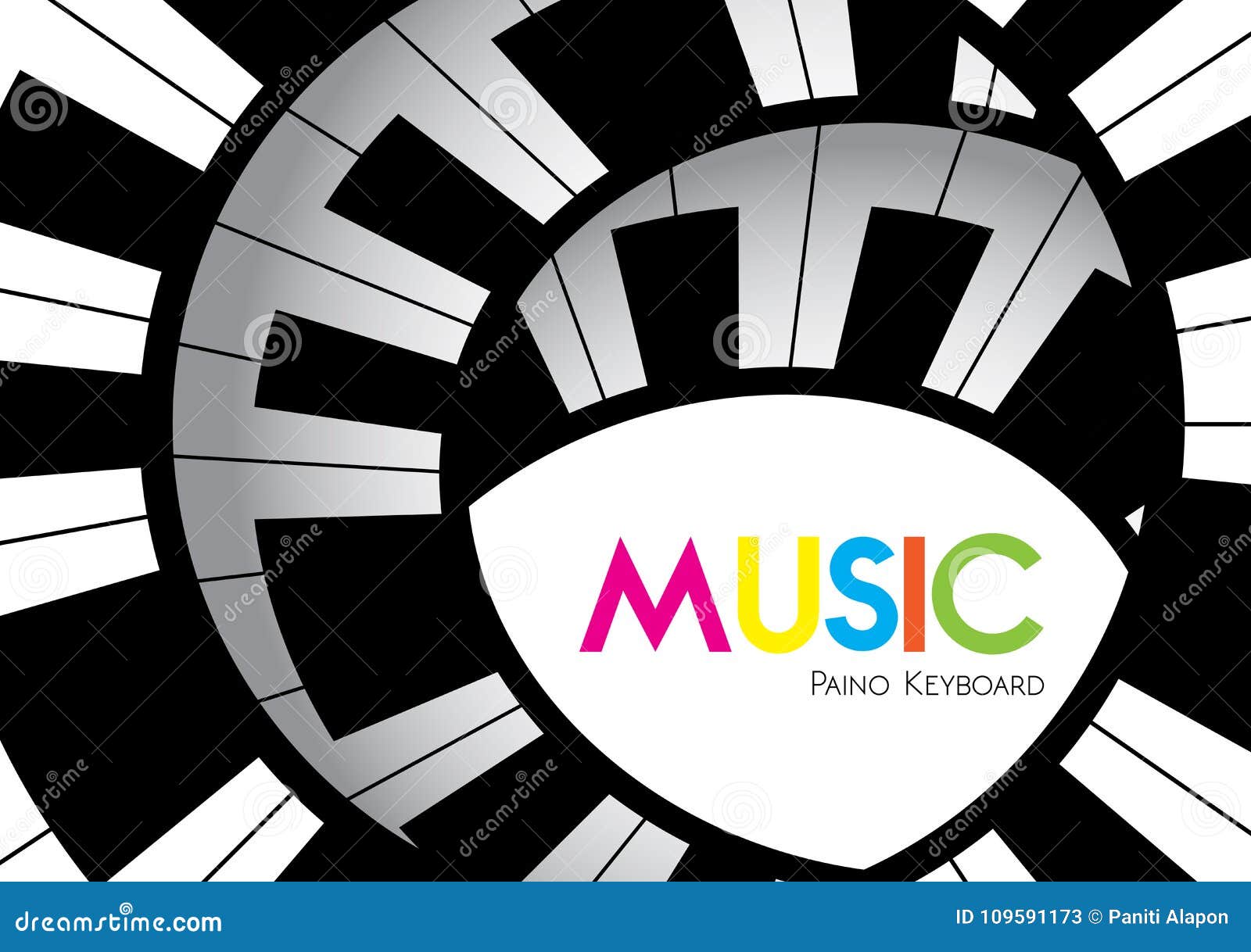 Music Keyboard with Colorful Keys and Notes Stock Vector - Illustration ...