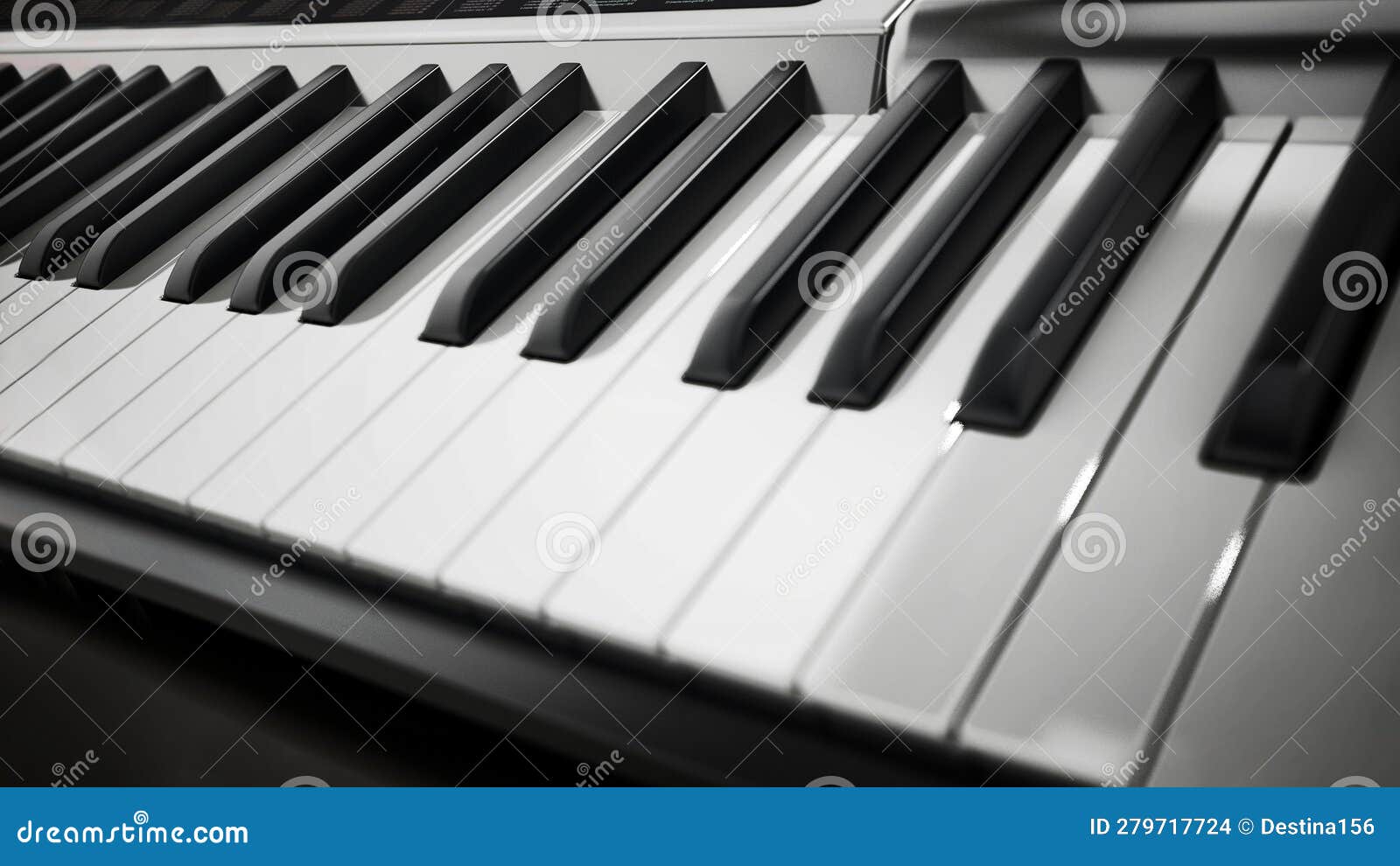 Music Keyboard Keys. 3D Illustration Stock Illustration - Illustration ...