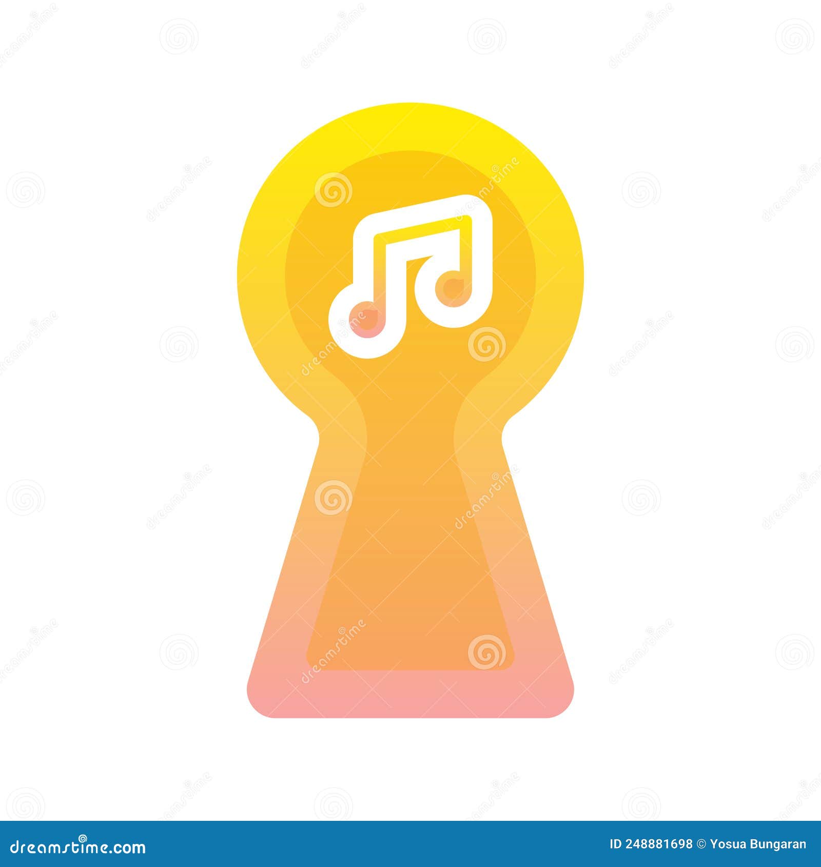 Music Keyhole Logo Gradient Design Template Icon Stock Vector ...