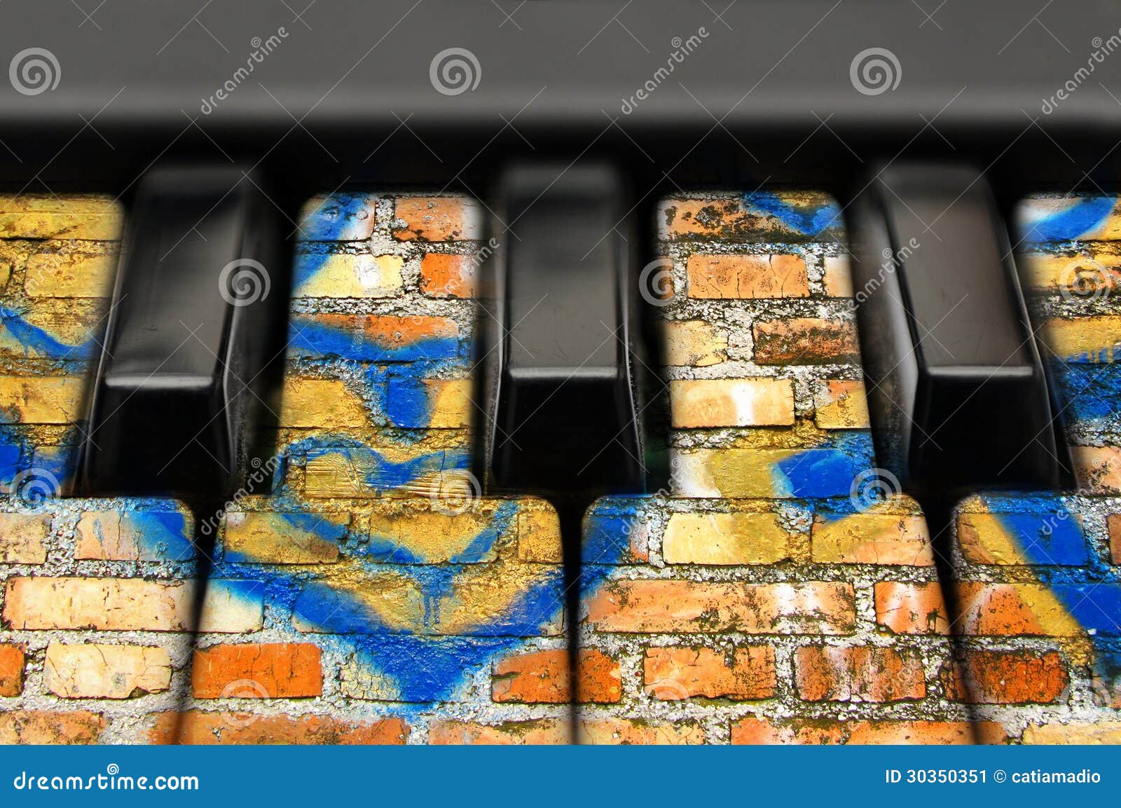 Music Keys with Bricks Texture Stock Image - Image of grunge, design ...