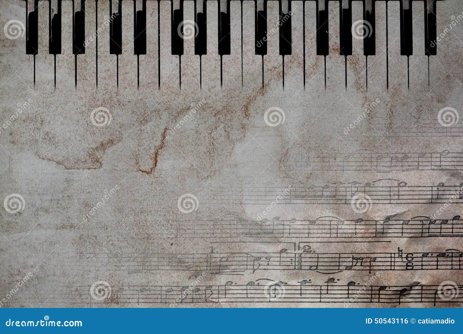 Music keys and notes stock photo. Image of grungy, keys - 50543116