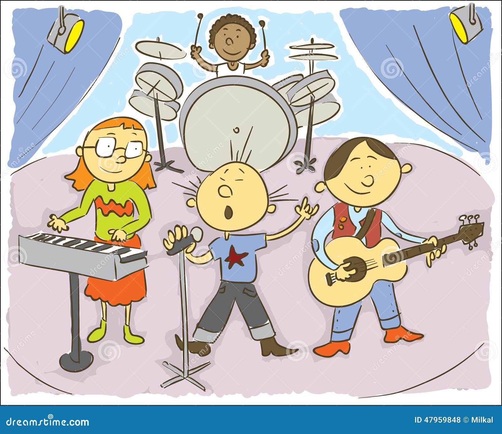 Music kids stock vector. Illustration of cheerful, child - 47959848