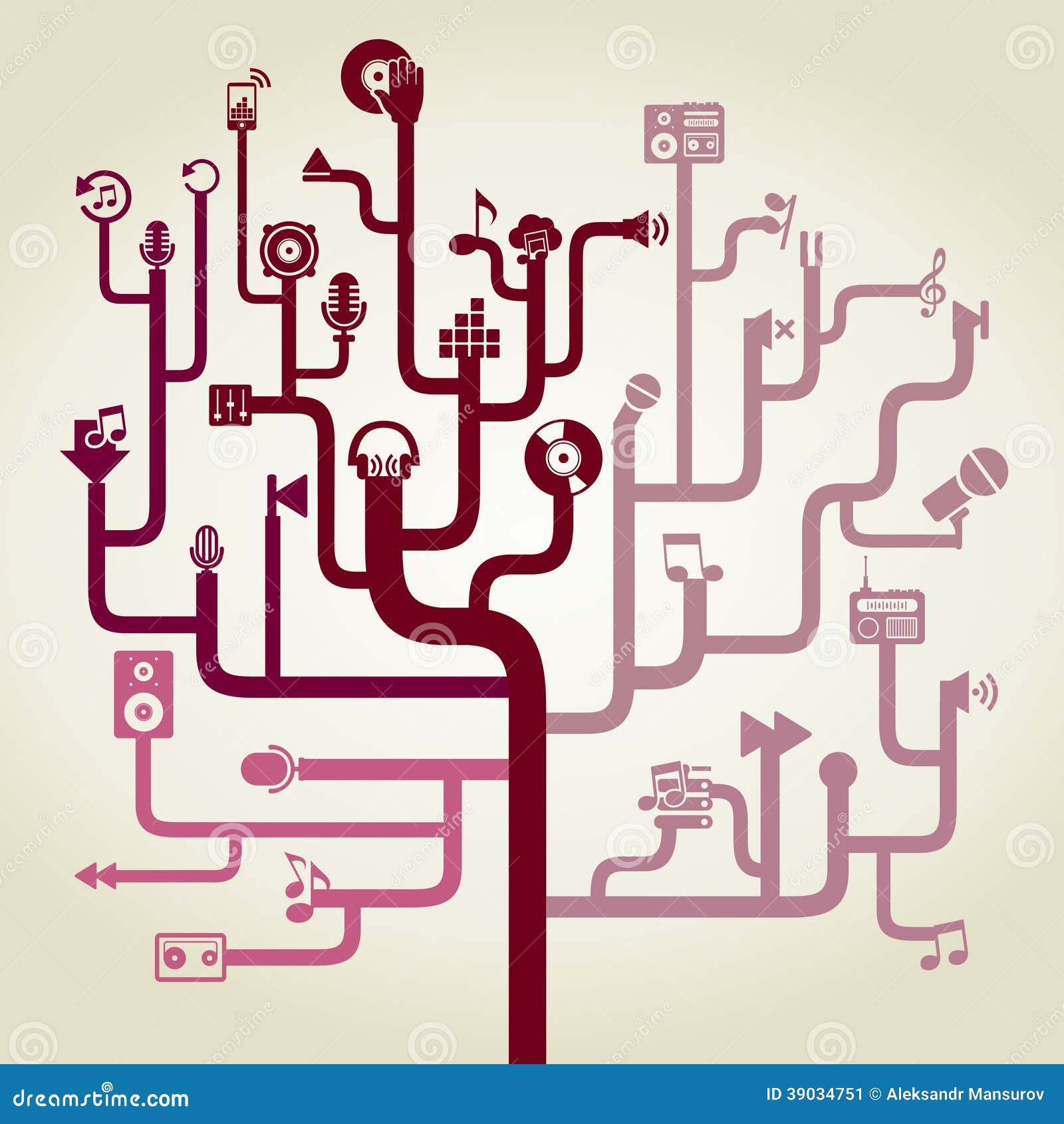 Music a labyrinth stock vector. Illustration of asynthesizer - 39034751