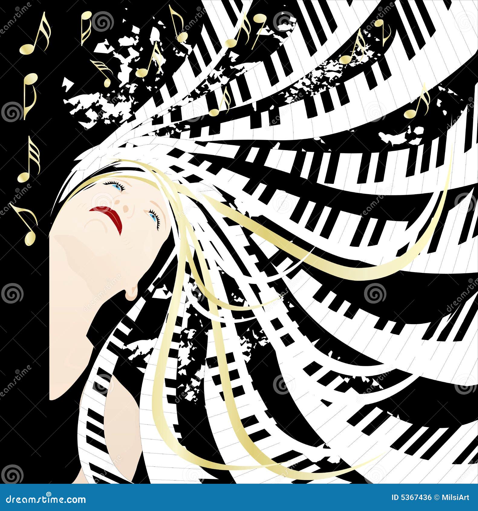 Music lady stock vector. Illustration of composer, festival - 5367436