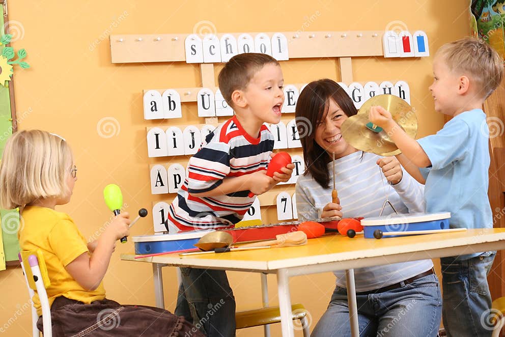 Music lesson stock image. Image of education, kindergarten - 3386077