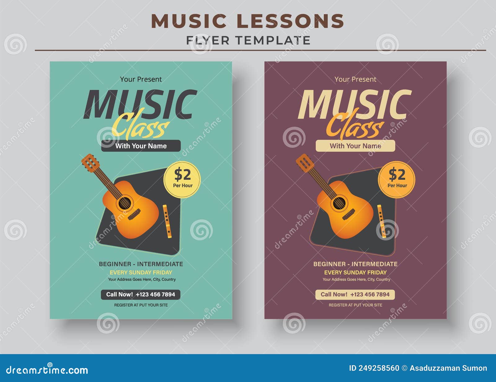 Music Lessons Flyer Template, Piano Lessons Poster, Music Class Poster ...