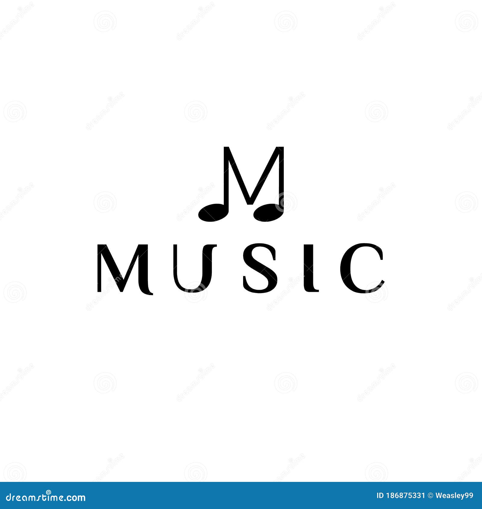 Music Letter Logo Template. Letter M. Vector Illustration. Stock Vector ...