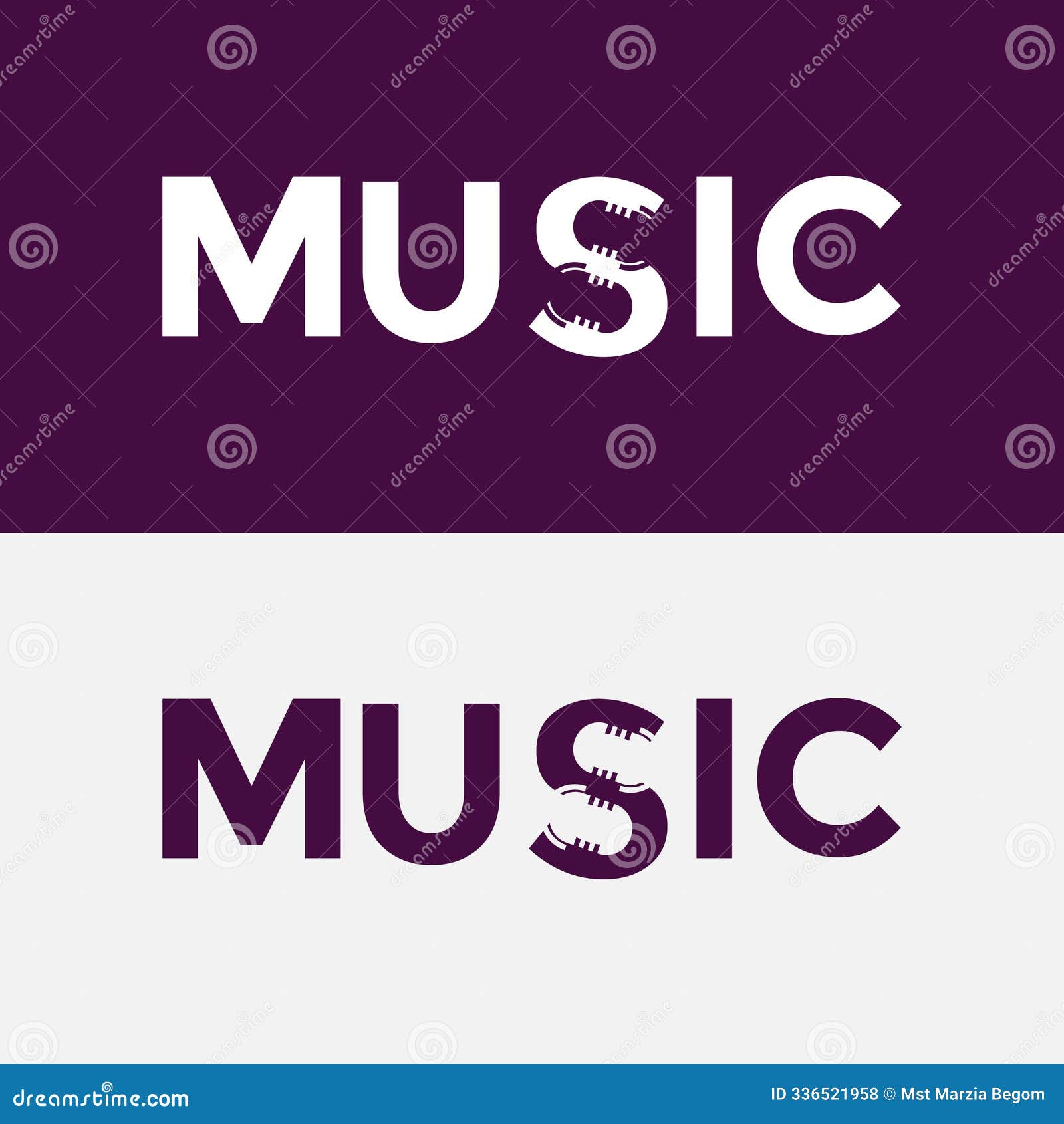 Music Letters Icon Negative Space Logo Design Stock Illustration ...