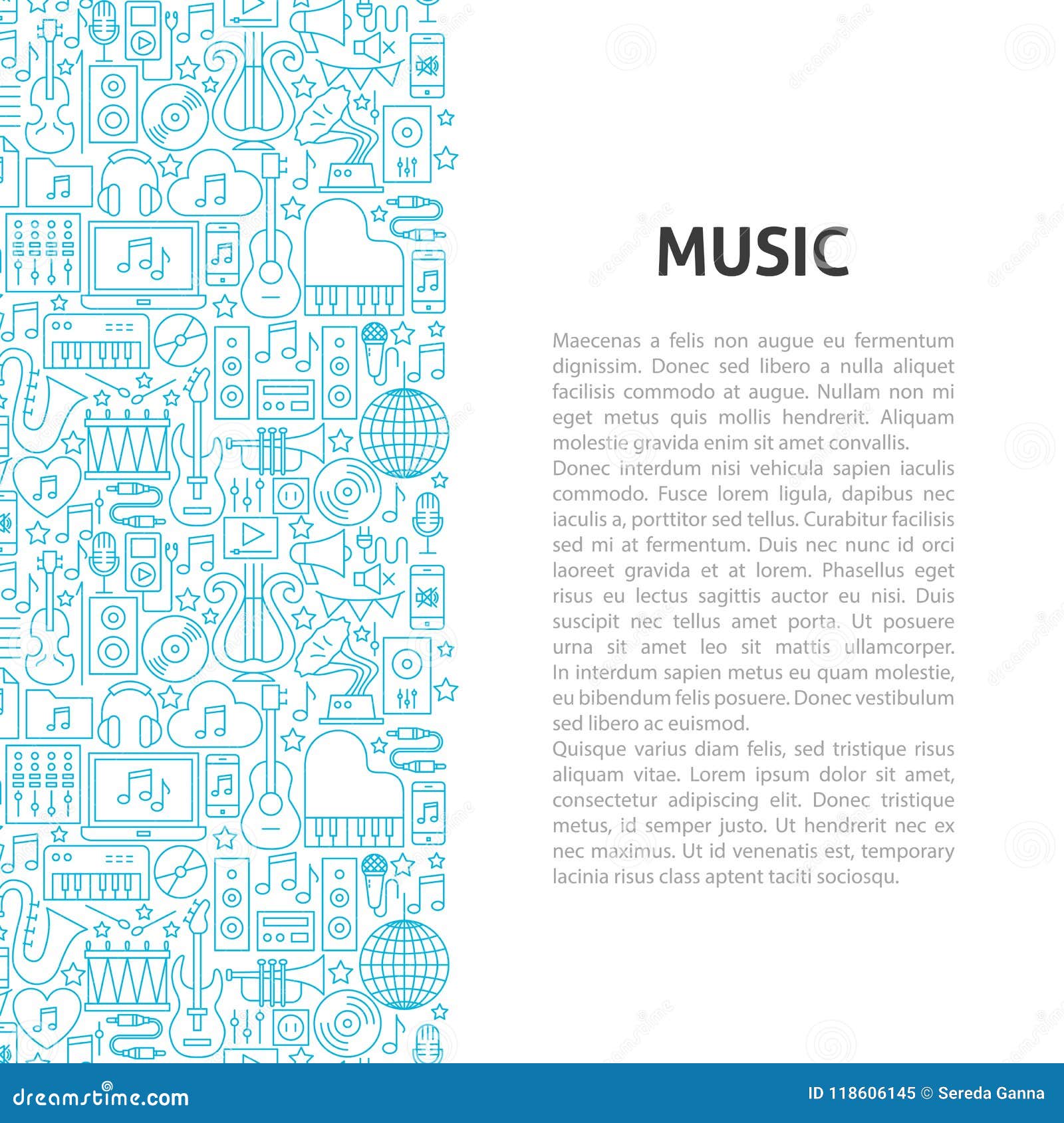 Music Line Pattern Concept editorial image. Illustration of microphone ...