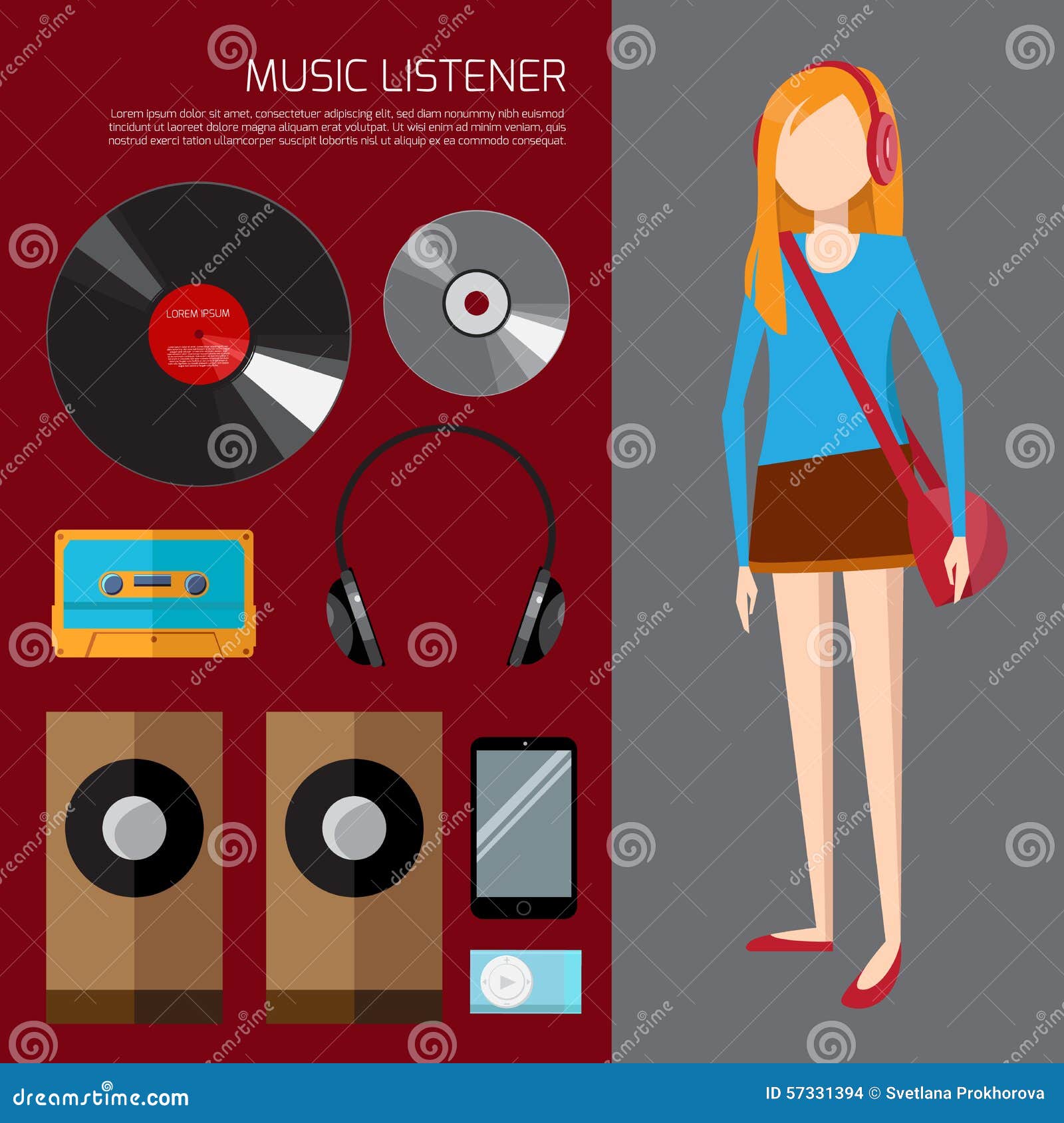 Music listener stock vector. Illustration of hearing - 57331394