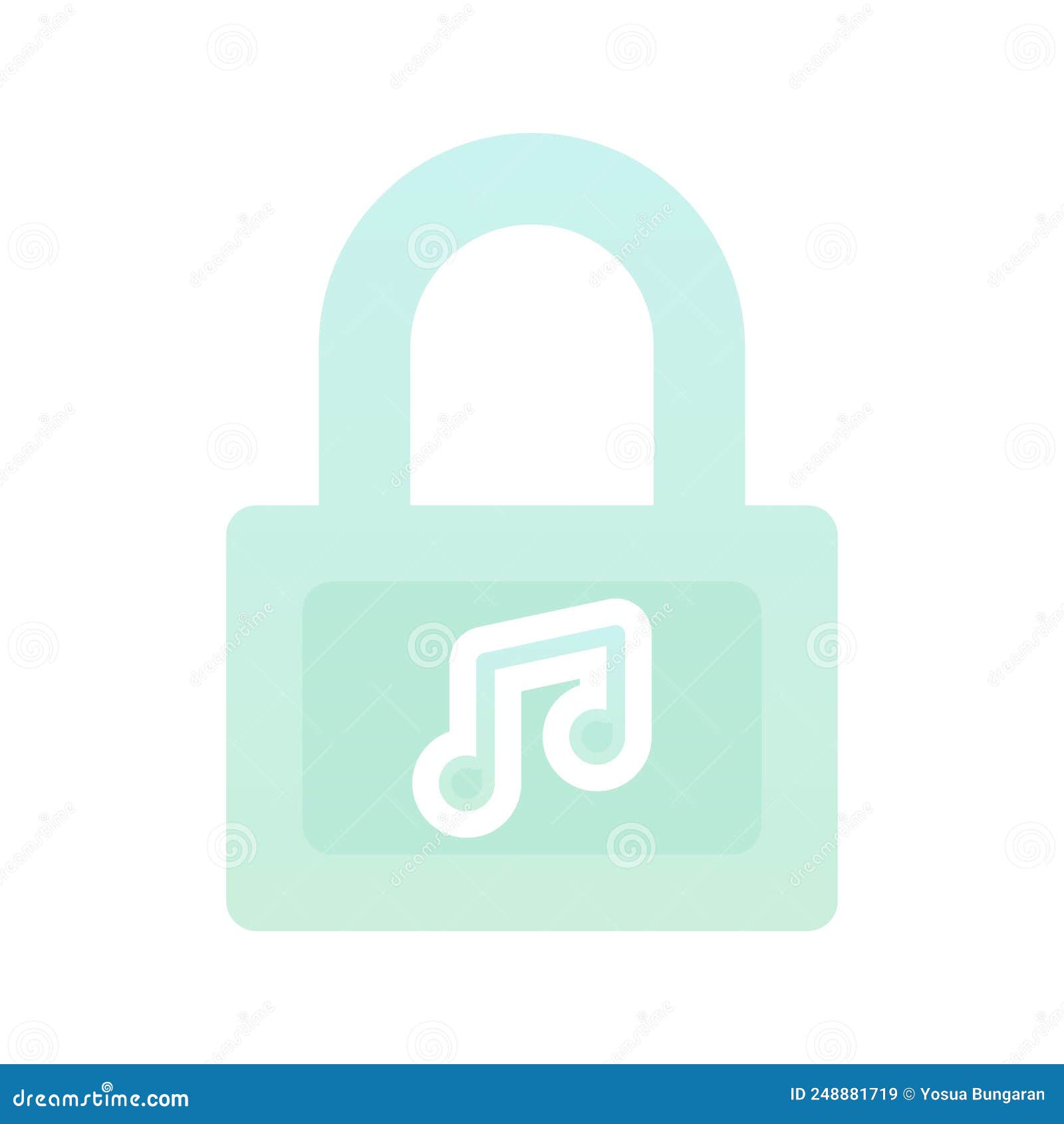 Music Lock Logo Gradient Design Template Icon Stock Vector ...