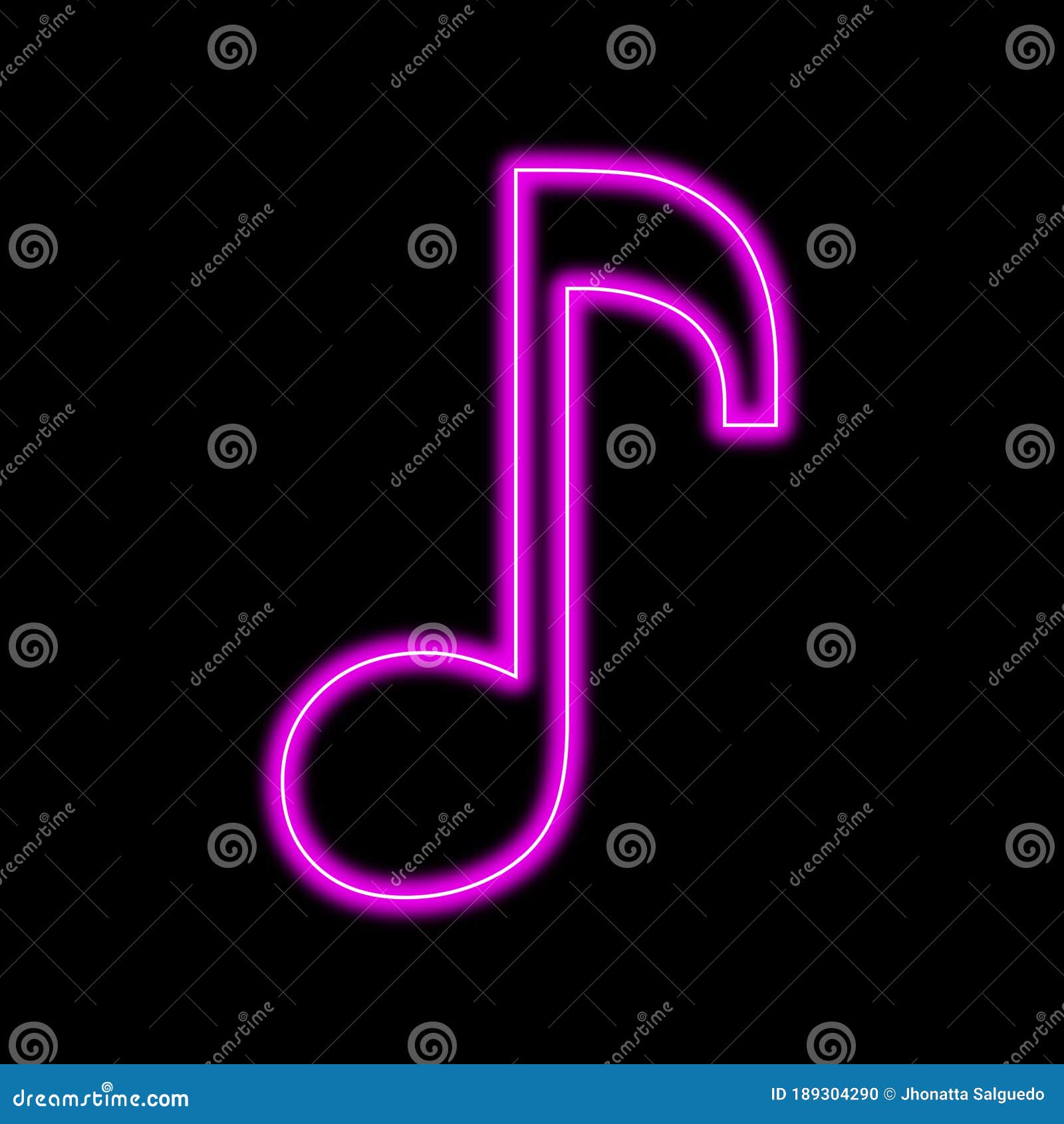 Quaver Symbol Pink Neon Musical Icon on Black Background Stock ...